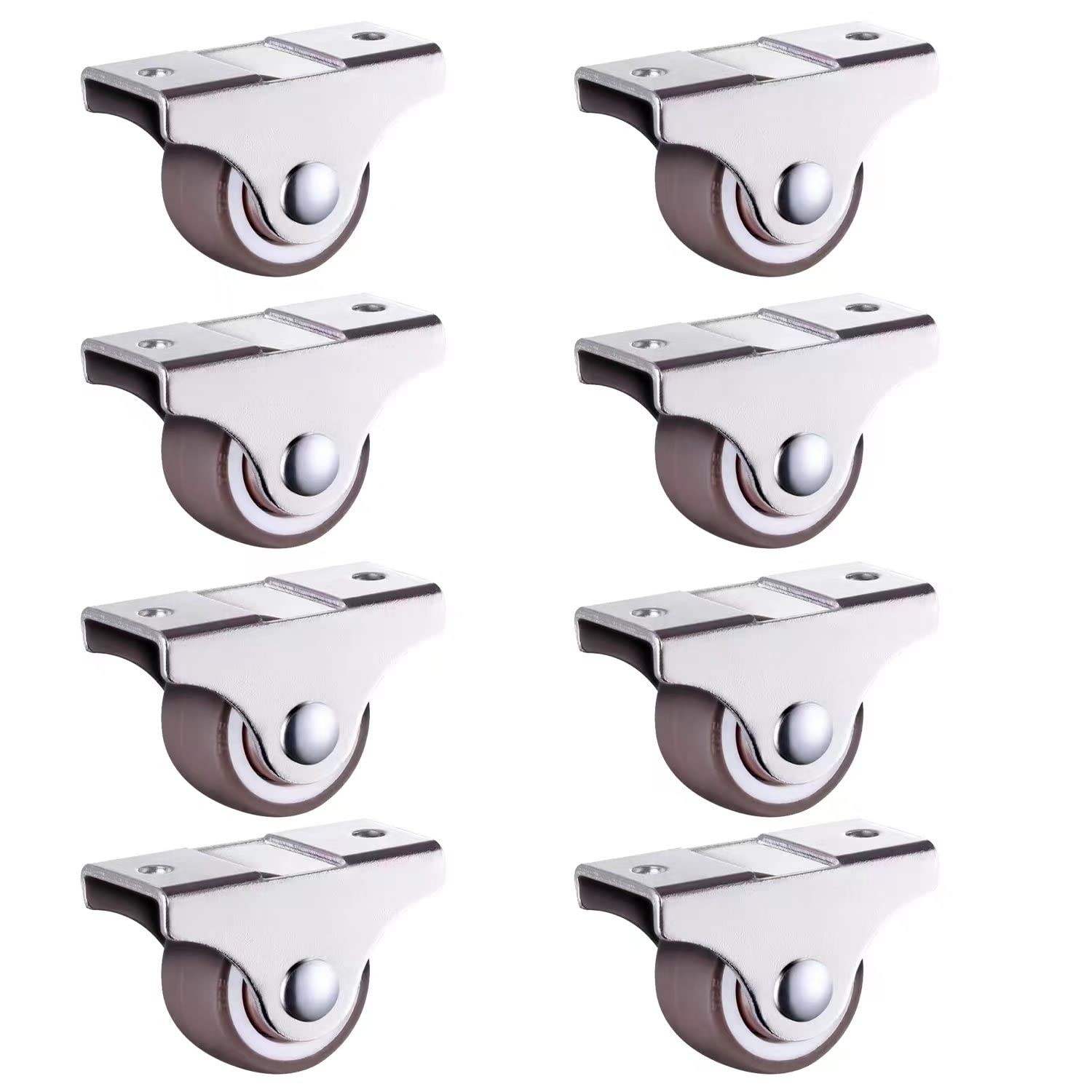 MONLEON 8 Pack 1" Small Low profile caster Wheel Caster Wheels, Rigid ...