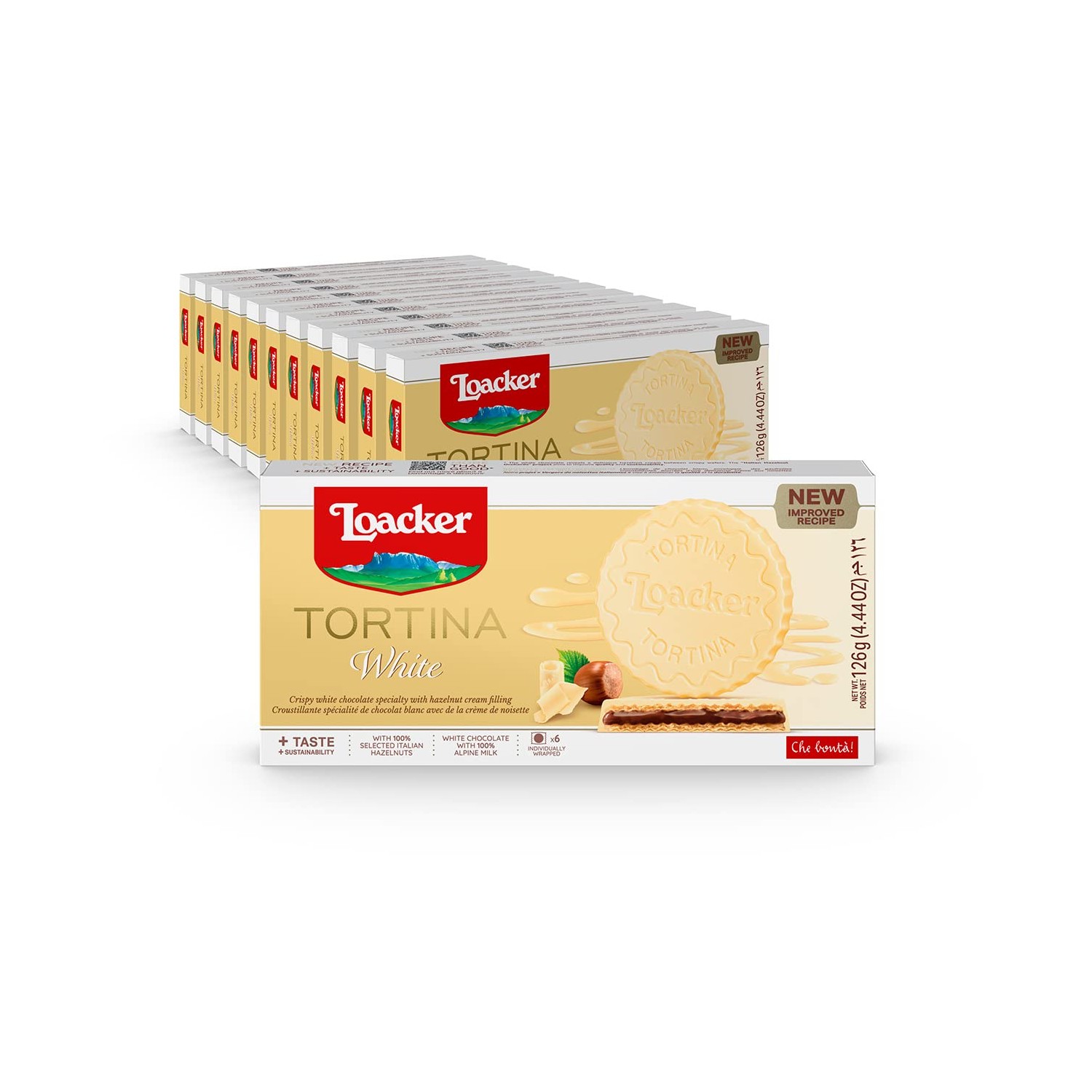 Loacker Tortina White - Individually Wrapped Premium White Chocolate ...
