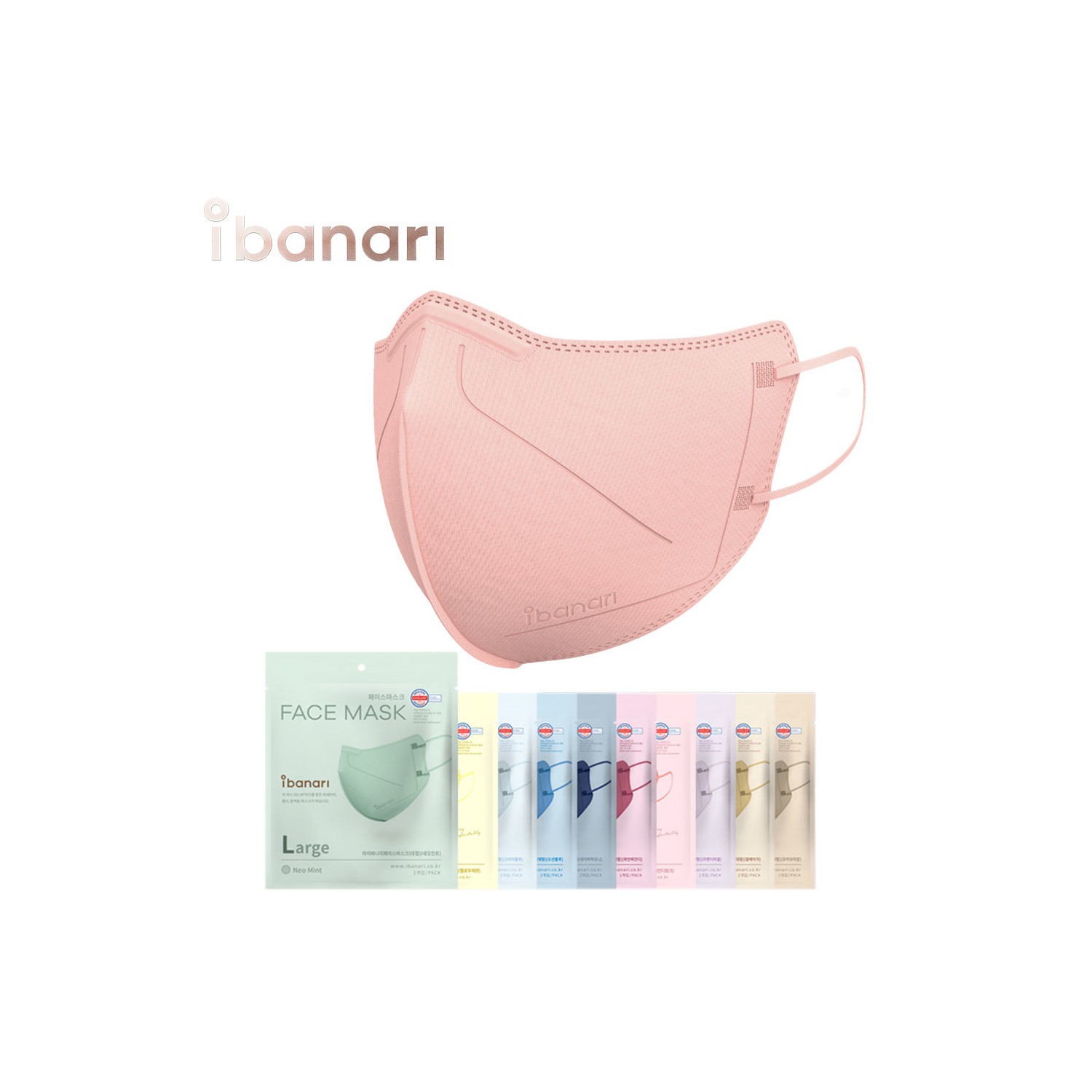 iBanari Face Color Taehee Kim Mask 30 Sheets Large Medium Small Saebeak ...