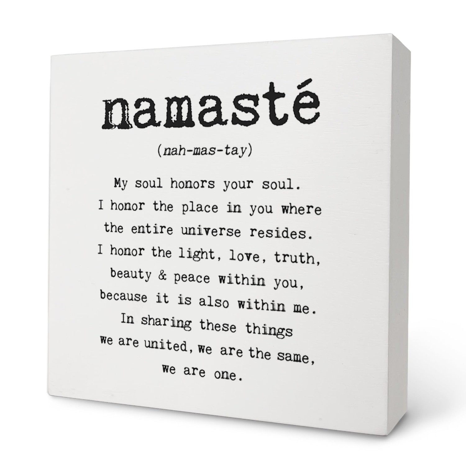 Knibeo Namaste Decor Wooden Sign - Yoga Room Decor, Wooden Box Sign 5x5 ...