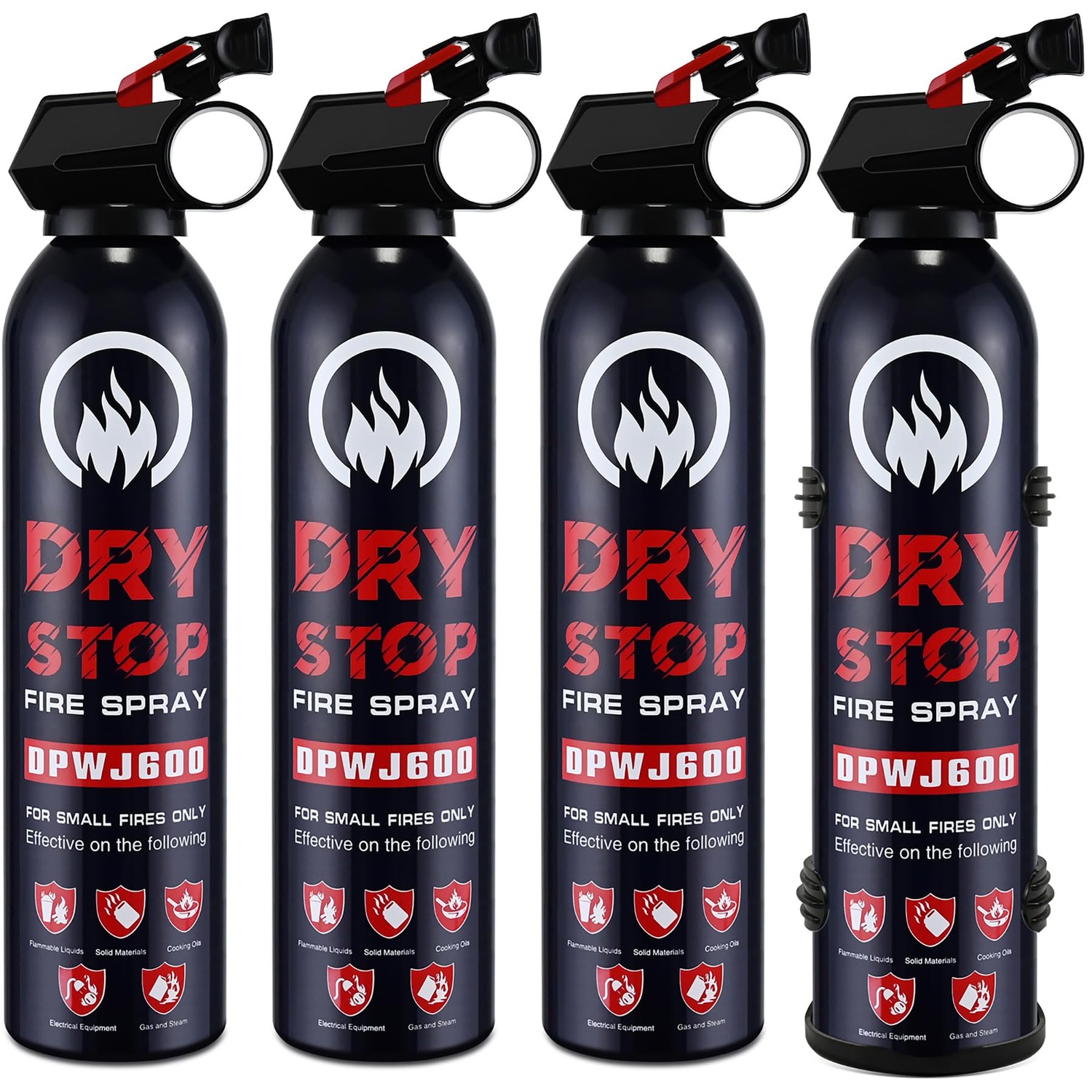 Dry Stop Fire Extinguisher Spray - 4 Pack Portable Fire Extinguisher ...