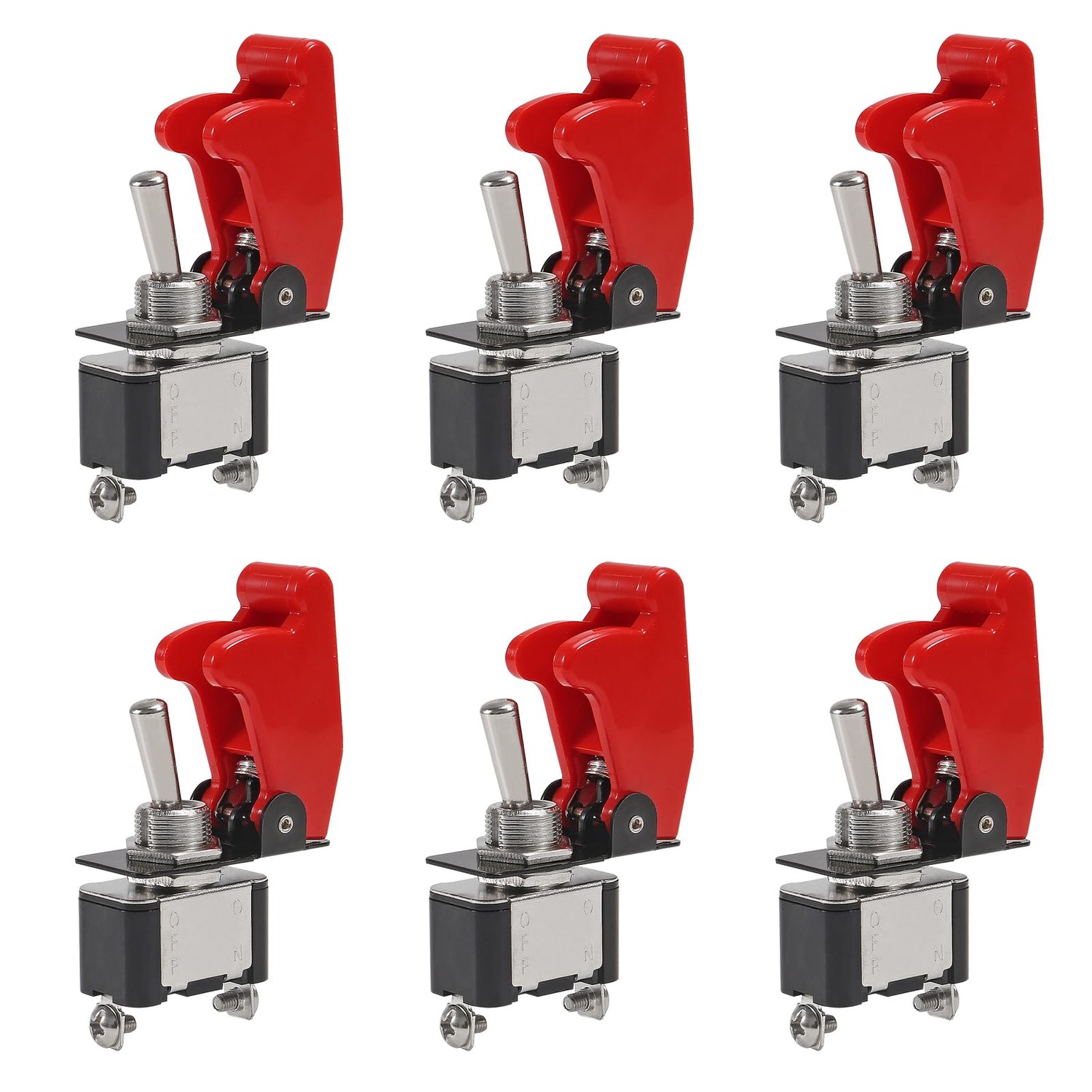 AITRIP 6 Pack Heavy Duty Rocker Toggle Switch 12V 20A SPST ON/Off 2Pin ...