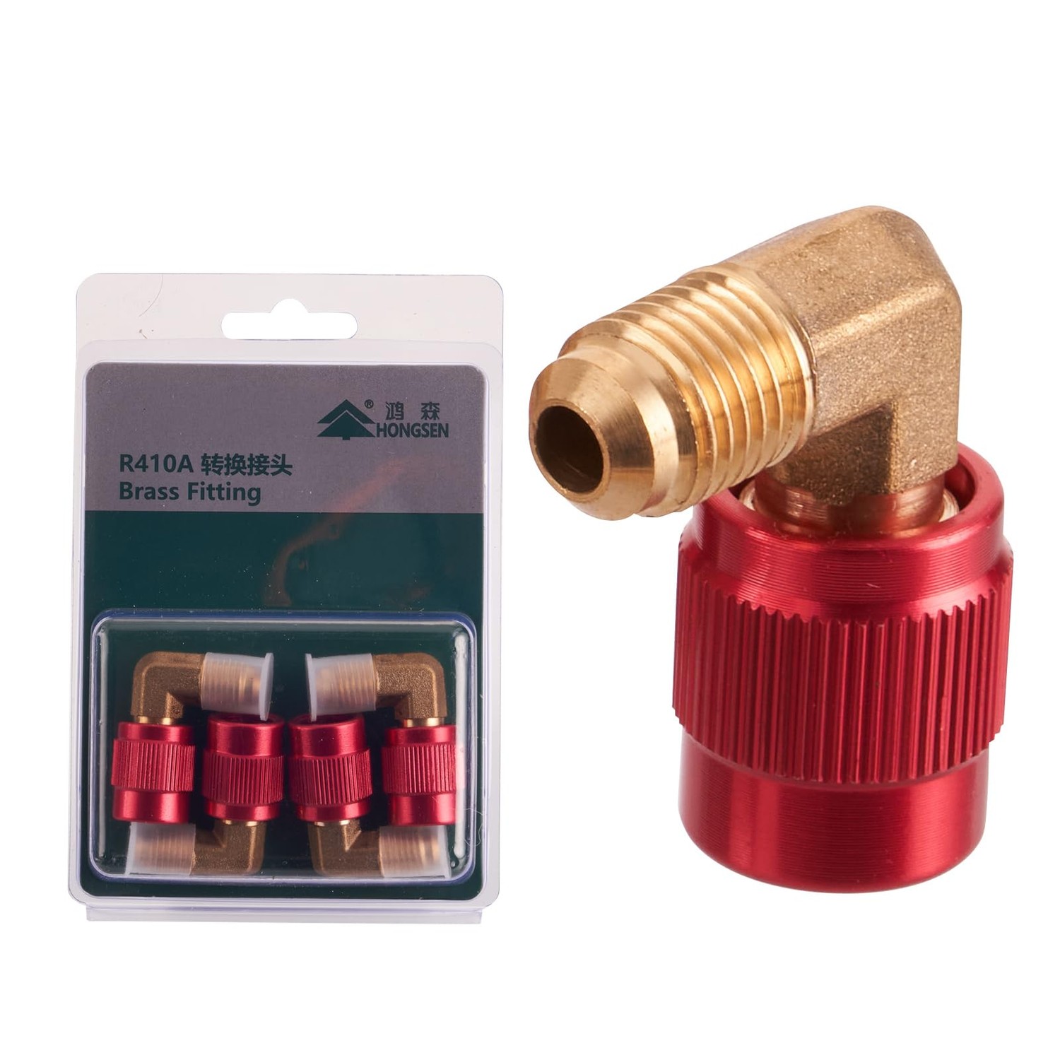 HONG SEN R410A Adapter 4-Pack Set, 1/4" SAE Male to 5/16" SAE Female ...