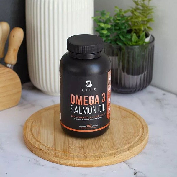 B Life Omega 3 Salmon Oil | Omega 3 Aceite Puro de Salmón, 90 Cápsulas ...