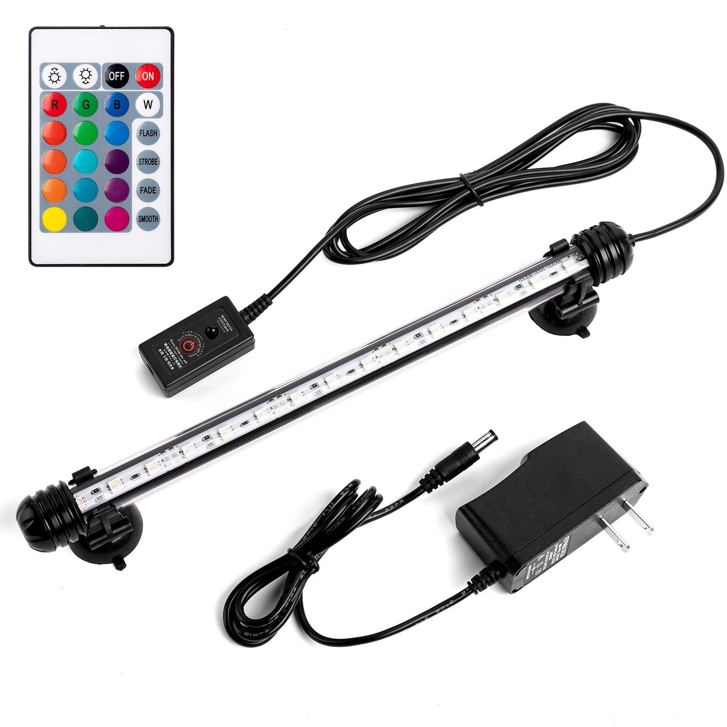 iKefe 11" Color Changing LED Fish Tank Aquarium Submersible Light with ...