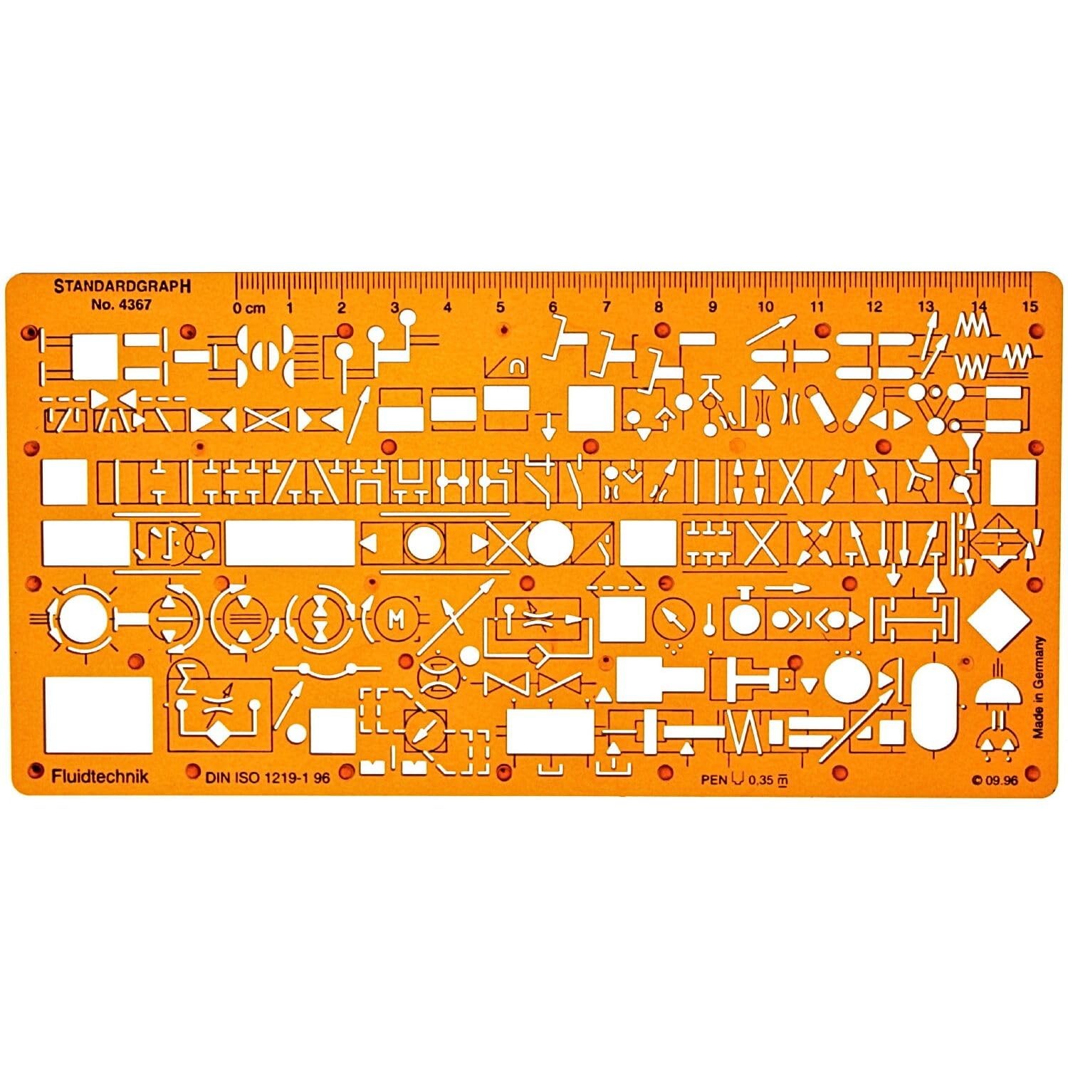 Standardgraph Stencil - Hydraulics, Pneumatics, Fluid Technology Flow ...