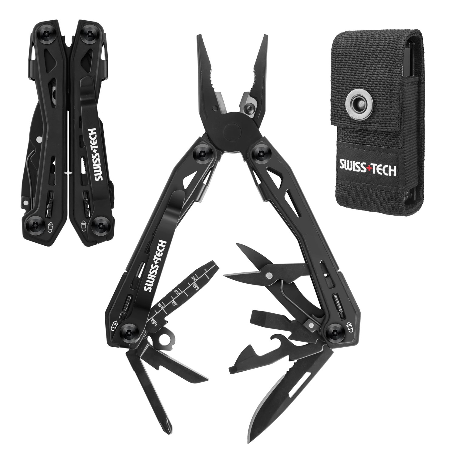 SWISS+TECH Multi-functional Pliers, Outdoor Multi-Tool, 16-in-1 ...