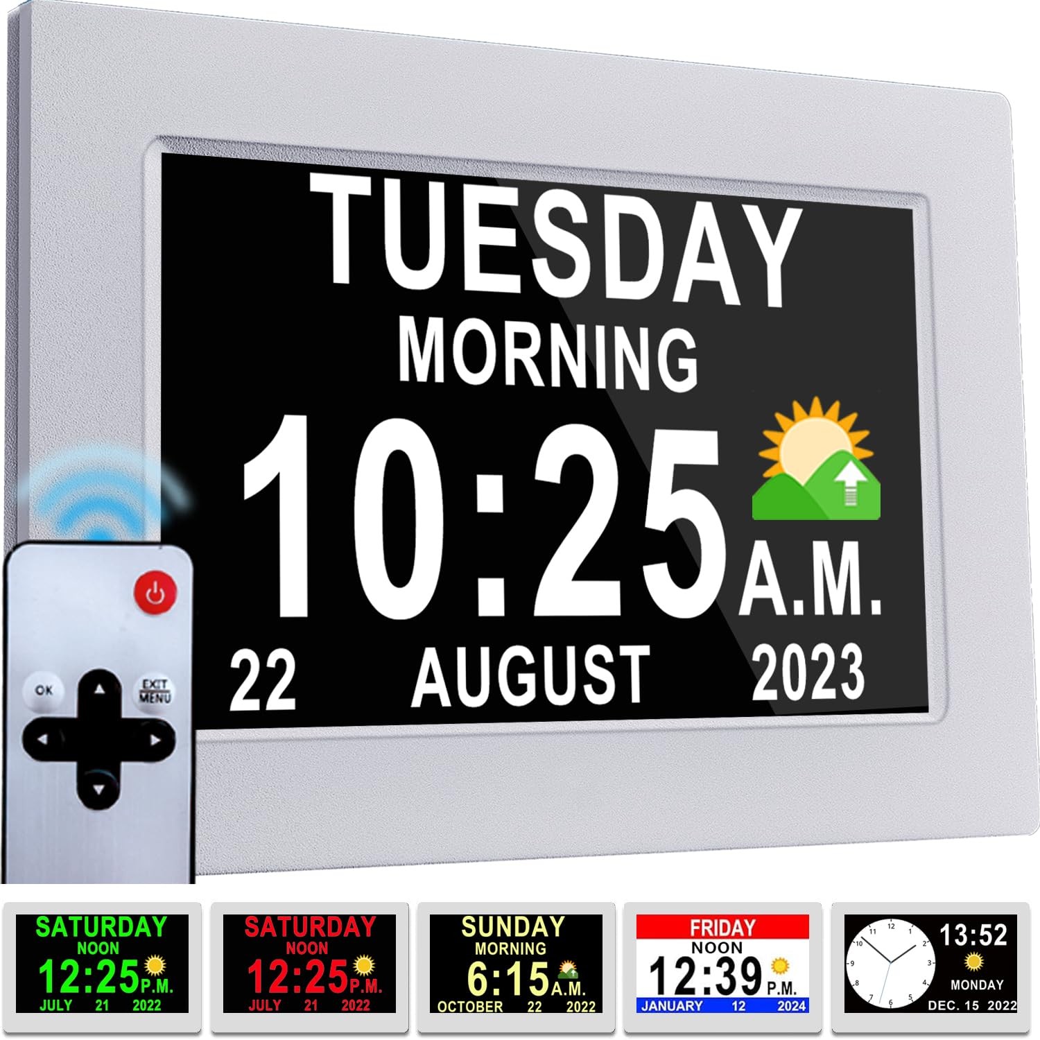 Véfaîî Newest,Dementia Clock 2.0 with Auto DST, 20 Custom Reminders ...