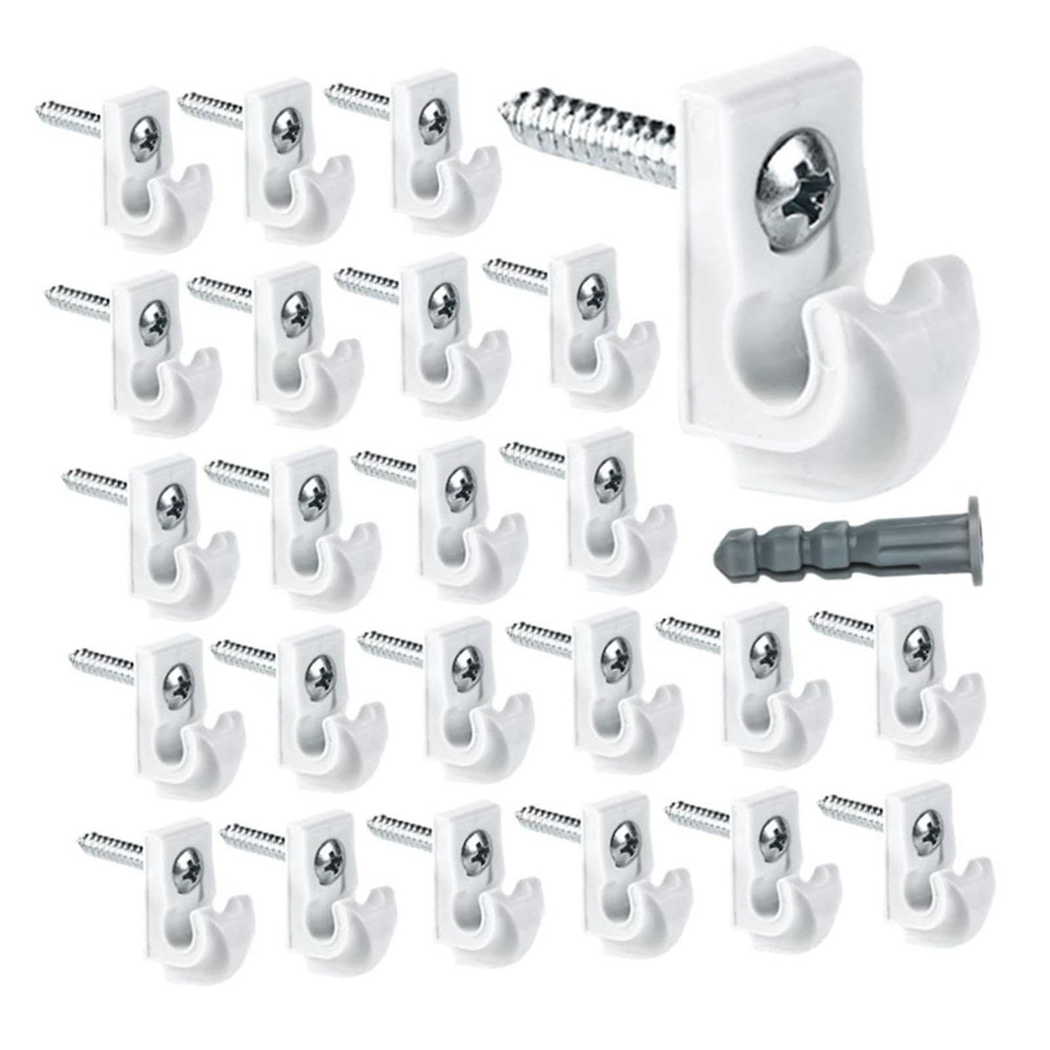 WeiLaiKeQi 24Pcs Wire Shelf Loop Clips White Down Wall Clip Heavy Duty ...