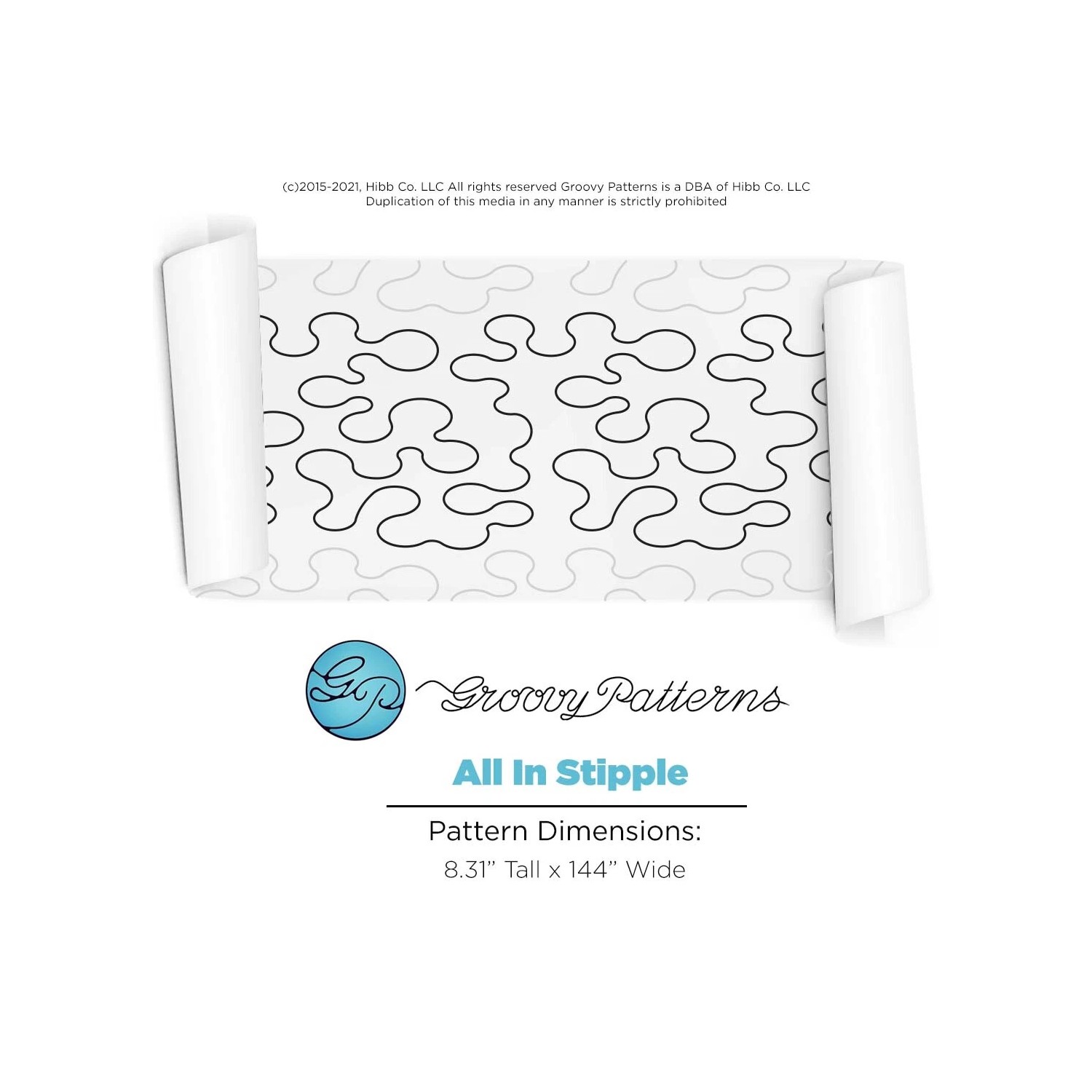 Groovy Patterns Longarm Quilting Pantograph - All in Stipple Design - ibspot.com