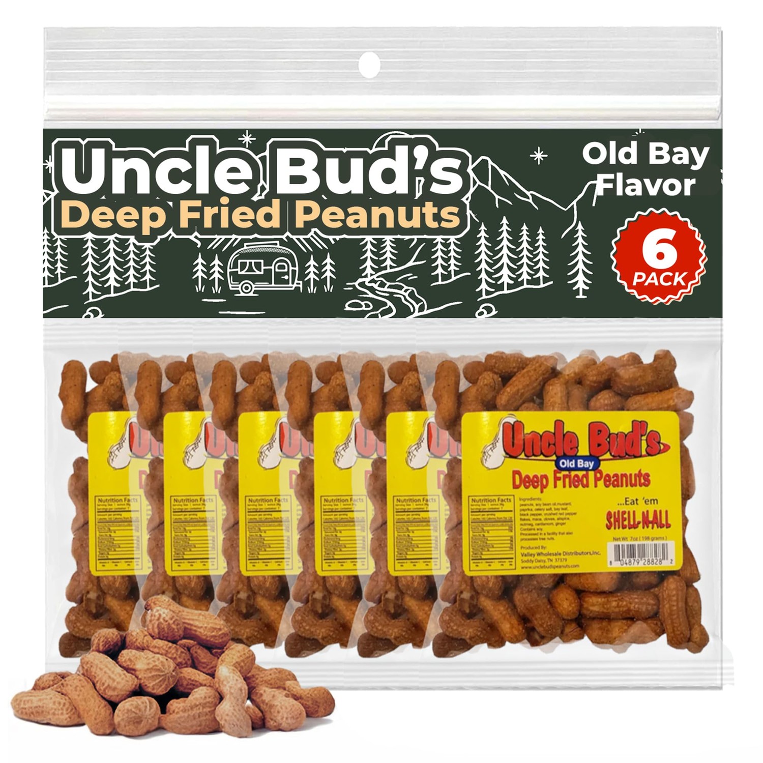Uncle Bud's Deep Fried Peanuts In Shell (6-Pack) | Old Bay Seasoning ...
