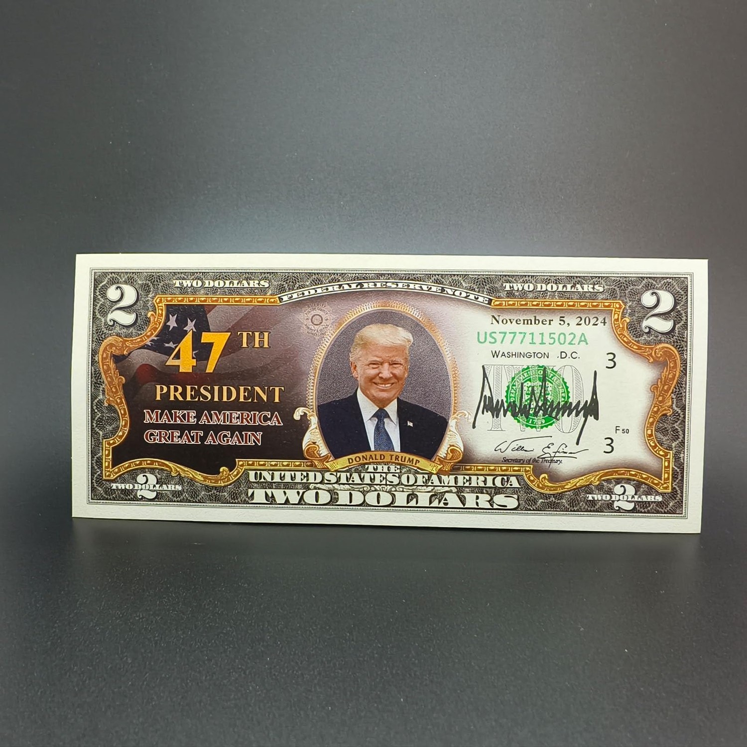 President Trump 47th President Commemorative 2 Dollar Bill ...