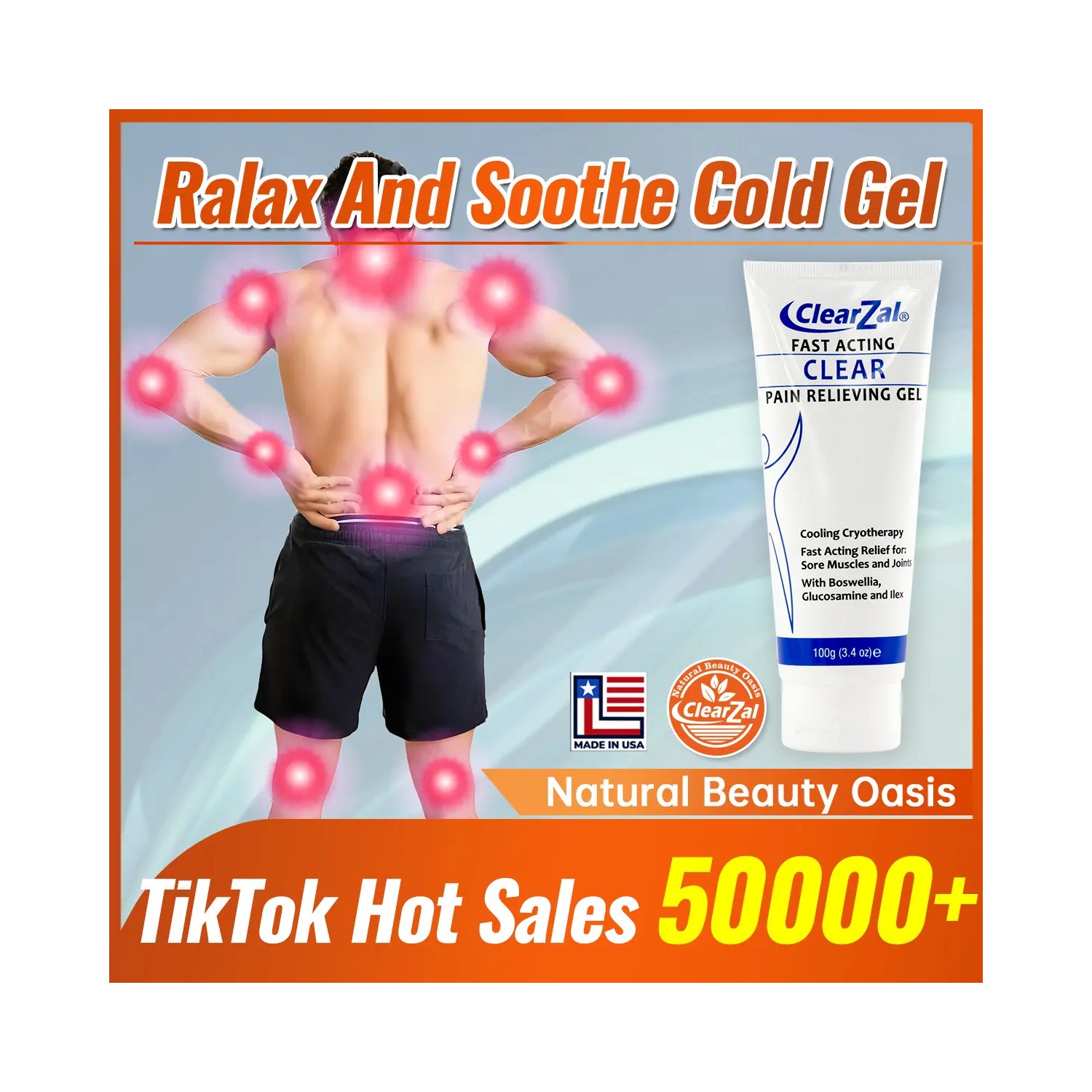 Clearzal Soothing Cooling Gel 100g, Relieving Body Gel, Cooling with ...