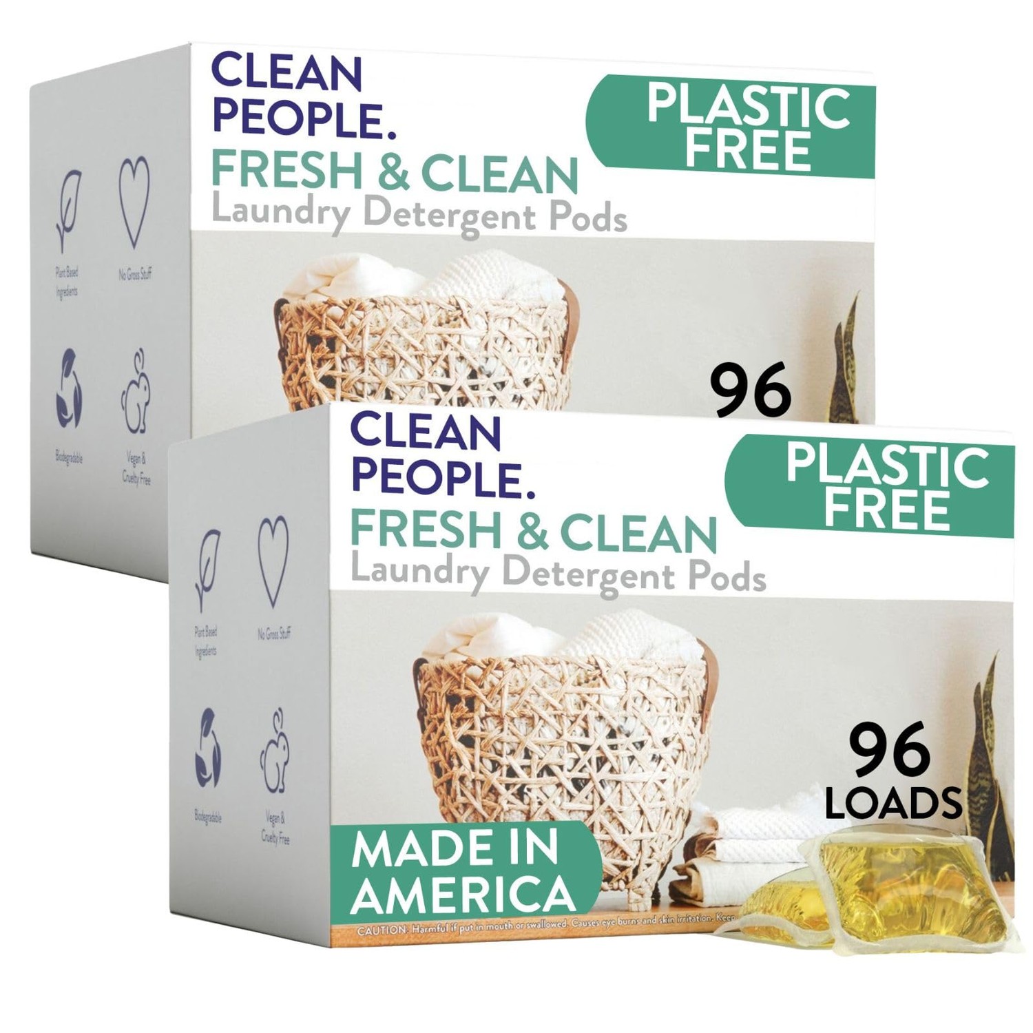 Clean People Laundry Detergent Pods - Plant-Based, Hypoallergenic ...