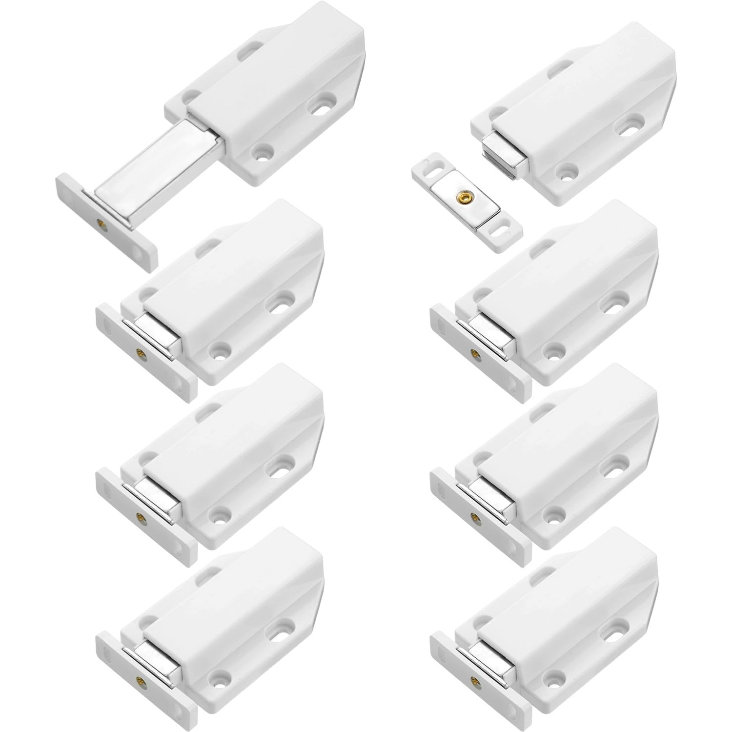 Zonon 8 Pack Magnetic Push Latch Heavy Duty Push to Open Cabinet ...