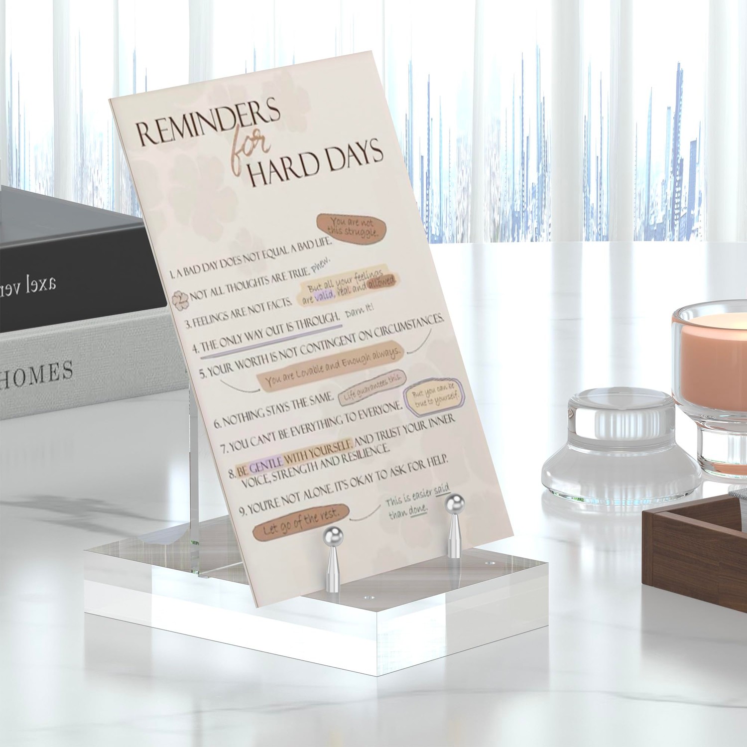 Adjustable Acrylic Easel Display Stand with Silver-Toned Hardware ...