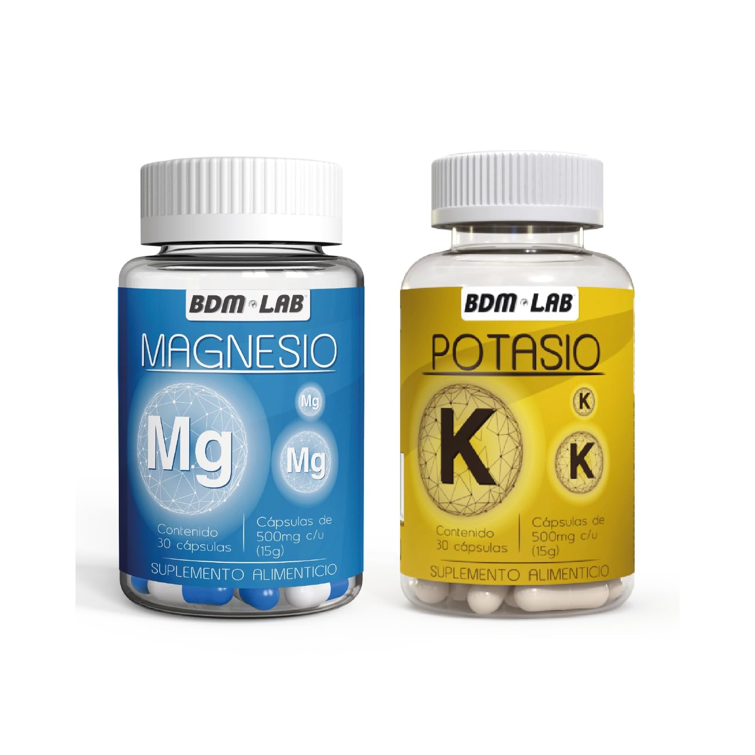 BDM LAB Pack Suplemento alimenticio Magnesio + Potasio 30 tabletas c/u ...