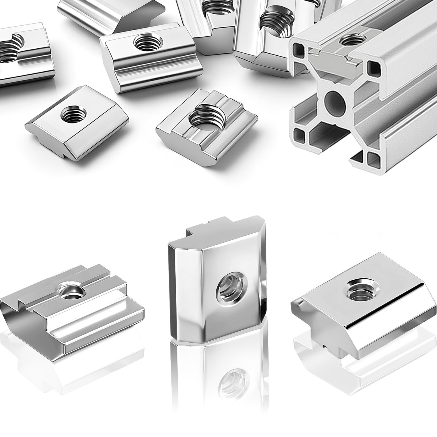 HXJDAM Pack of 60 T-Slot Nuts M5 Type B, T Sliding Nut for 30 Series ...