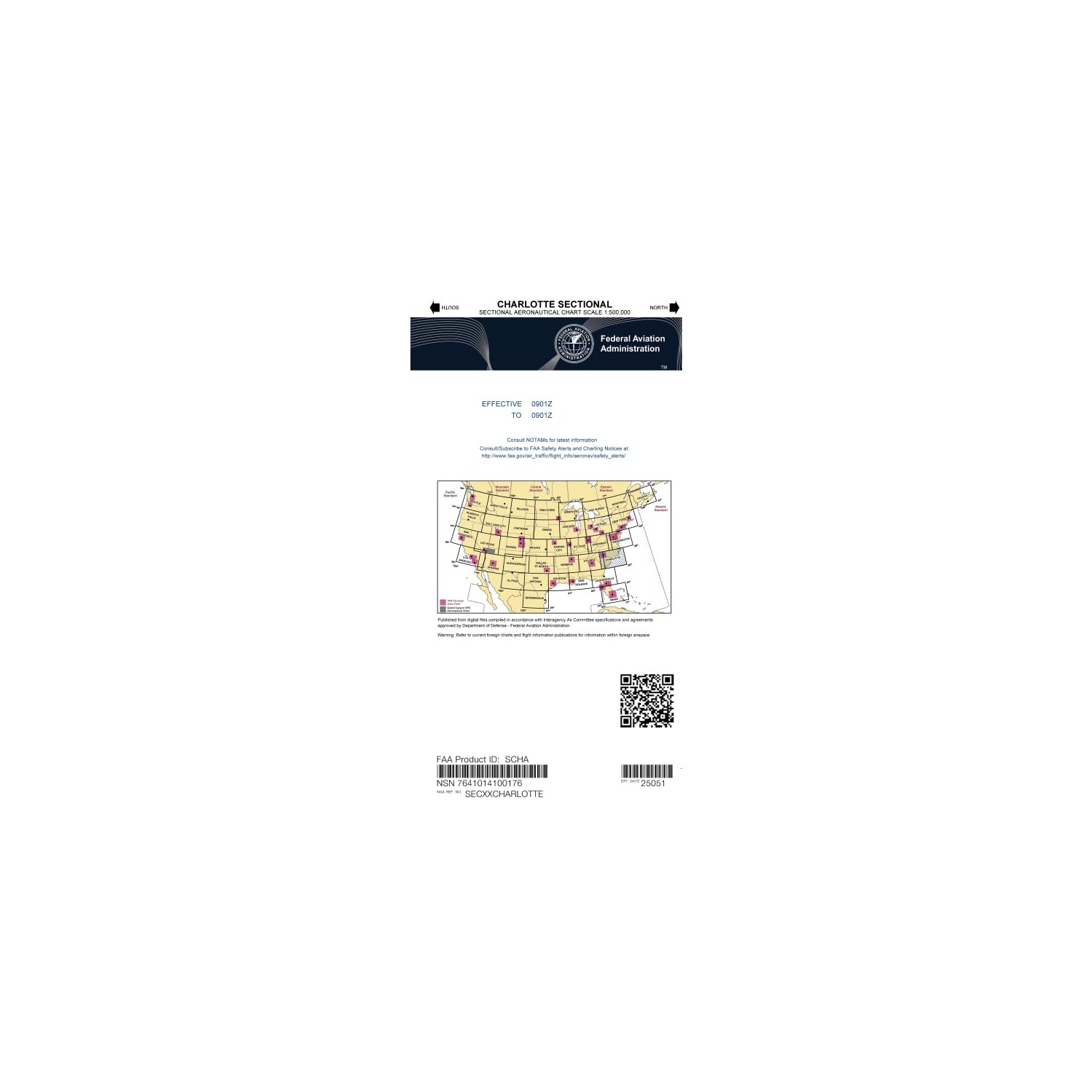 FAA Charlotte Sectional Chart (SCHA) - Always Current Aeronautical Map ...