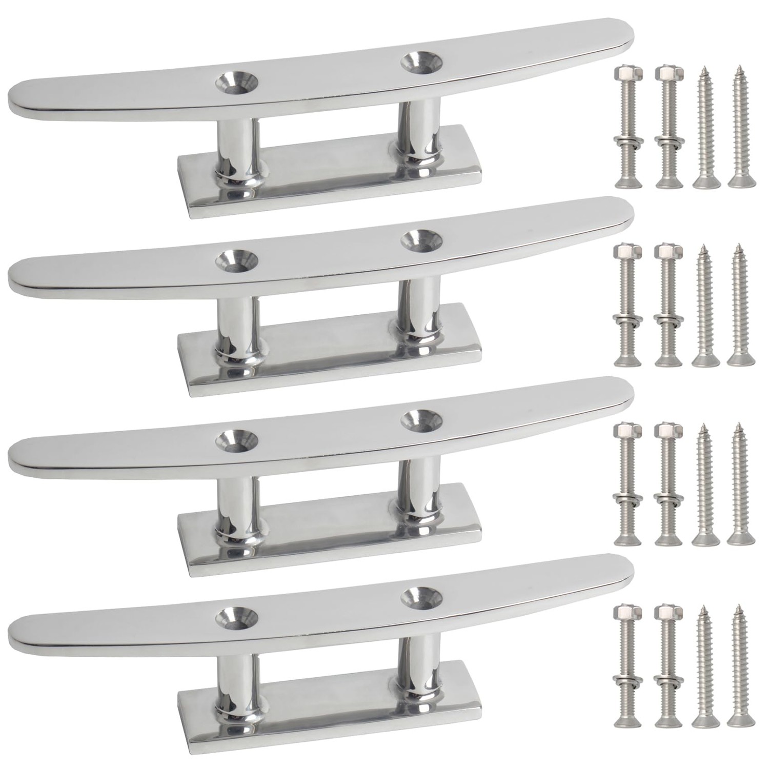 VEITHI 5 inch Boat Cleat Flat Top 4 Pack, 316 Stainless Steel Boat Dock ...