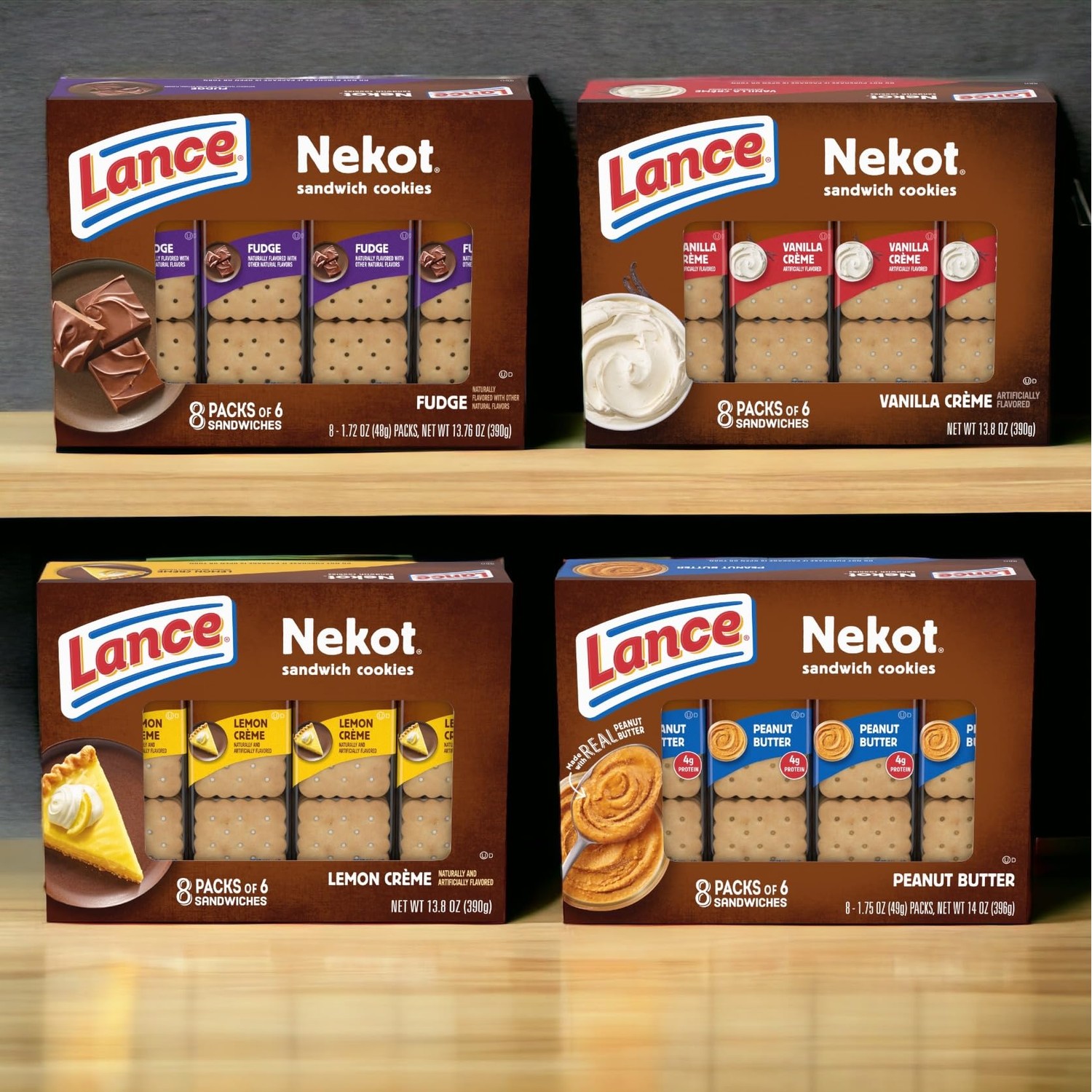 Kit Lance Sandwich Cookies, Nekot Peanut Butter, 8 Individually Wrapped ...