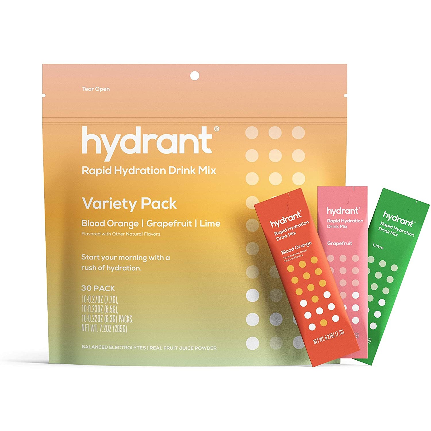 HYDRANT Electrolyte Powder, Rapid Hydration Mix, Variety Pack, 30 Pack ...