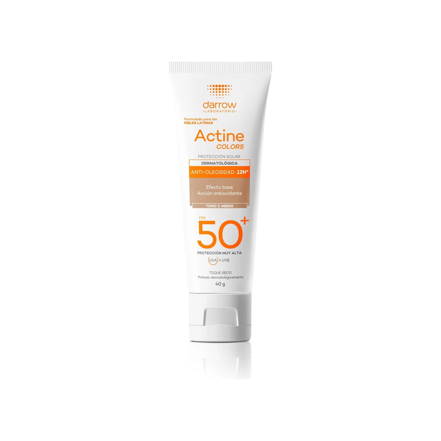 Protector Solar Dermatológico Facial Actine Colors Medio Fps50 40g