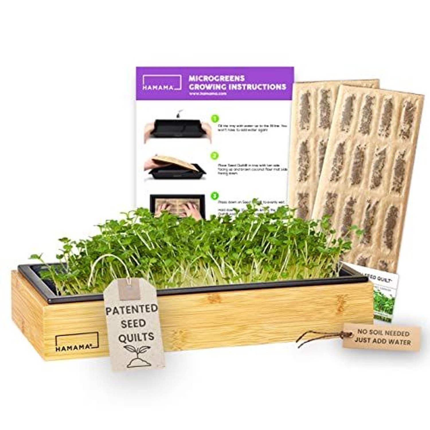 HAMAMA Microgreens Growing Kit Broccoli & Salad - Indoor Sprouts Mat ...