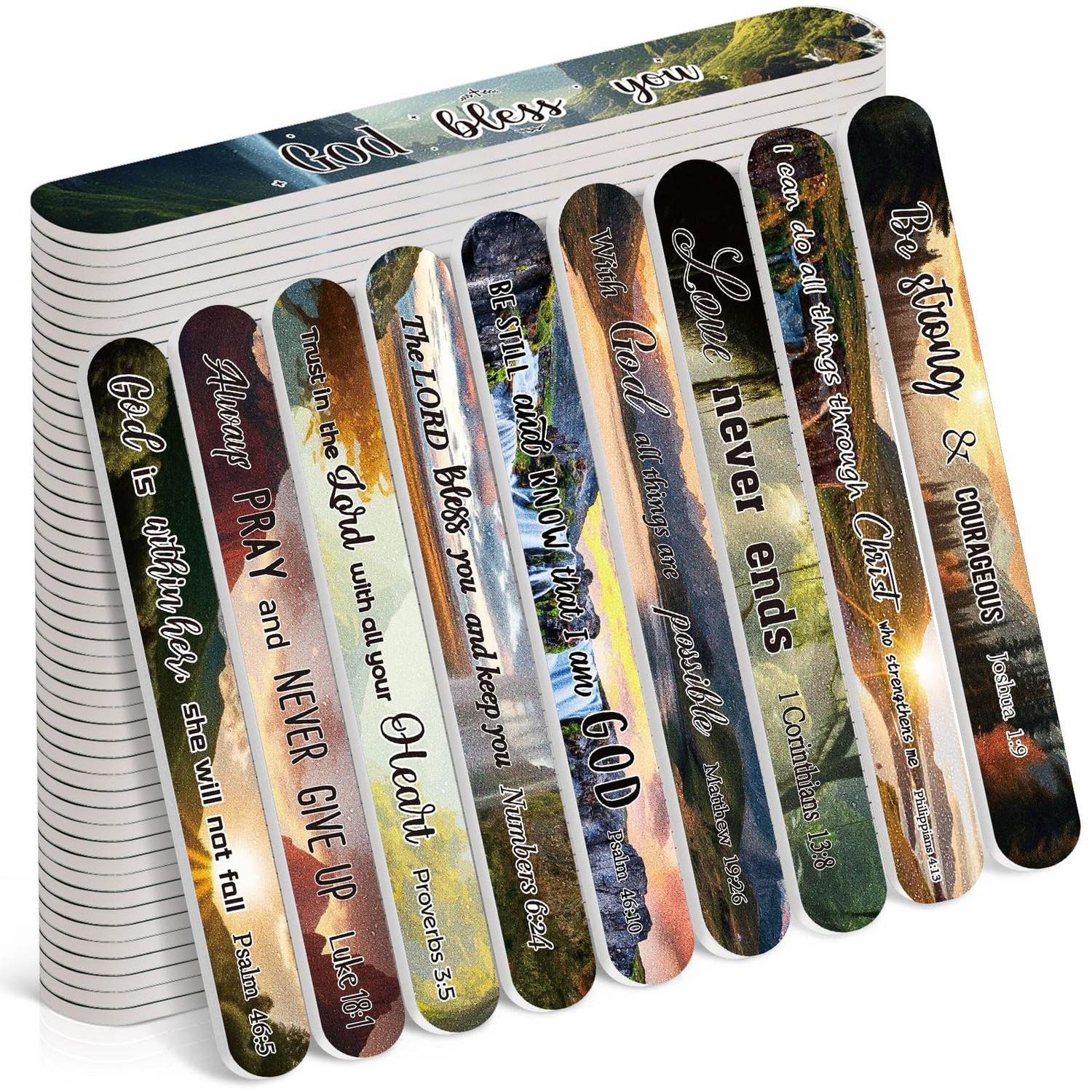 Lanties 50 Pack Christian Gifts for Women Faith Scripture Nail Files ...