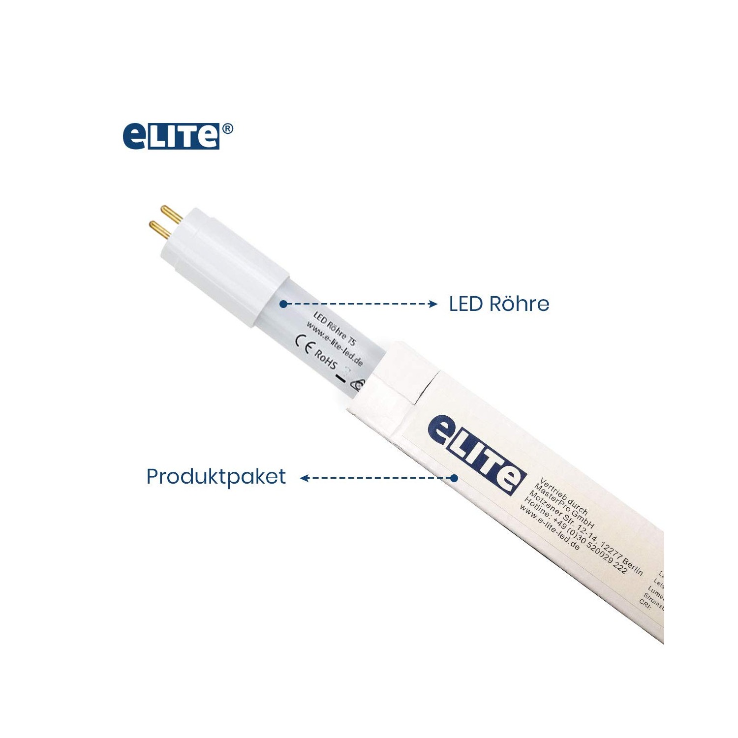 eLITe LED Tube T5, 51.7 cm, 7 W, Very Bright, 900 lm, 860, 6000 Kelvin ...