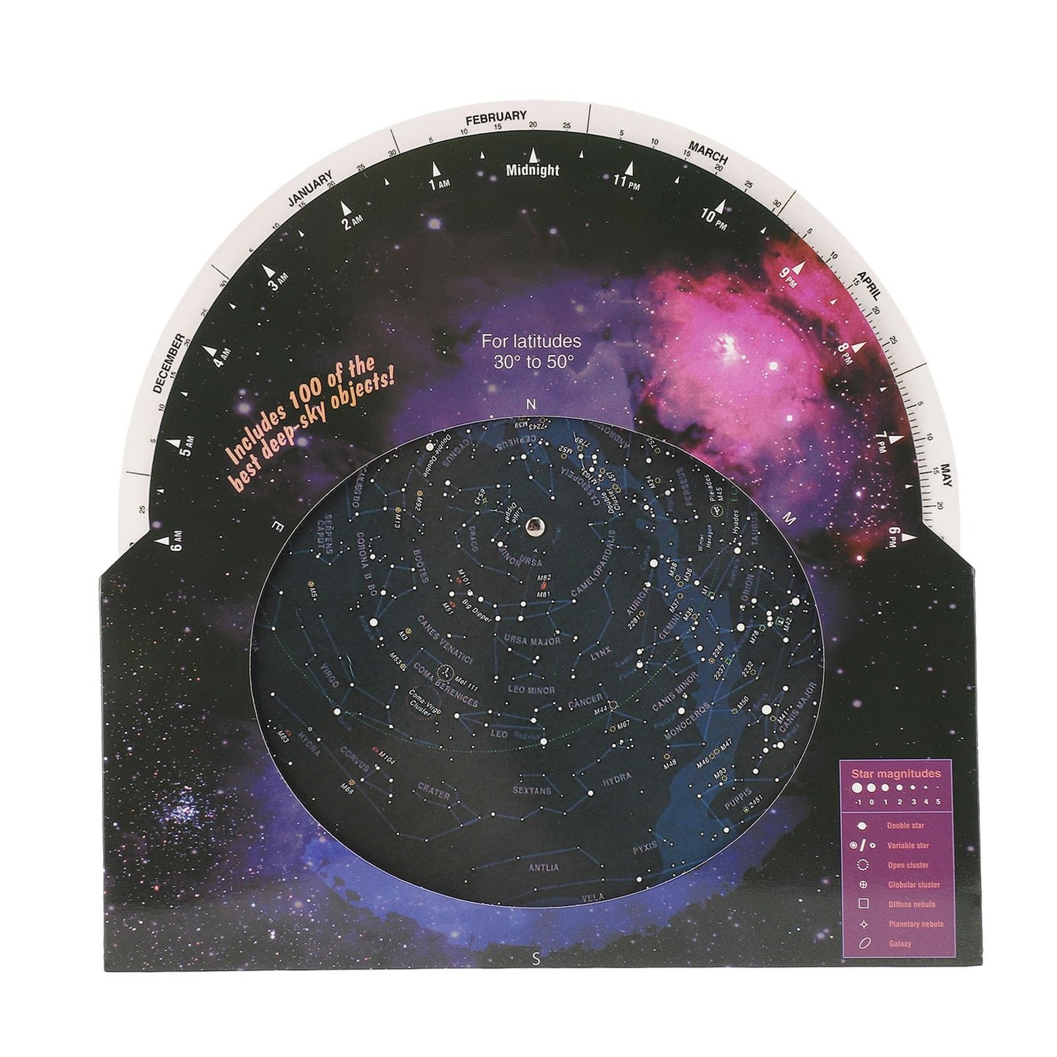 Star Target Planisphere, Astronomy Star Map Guide with 100 Star ...