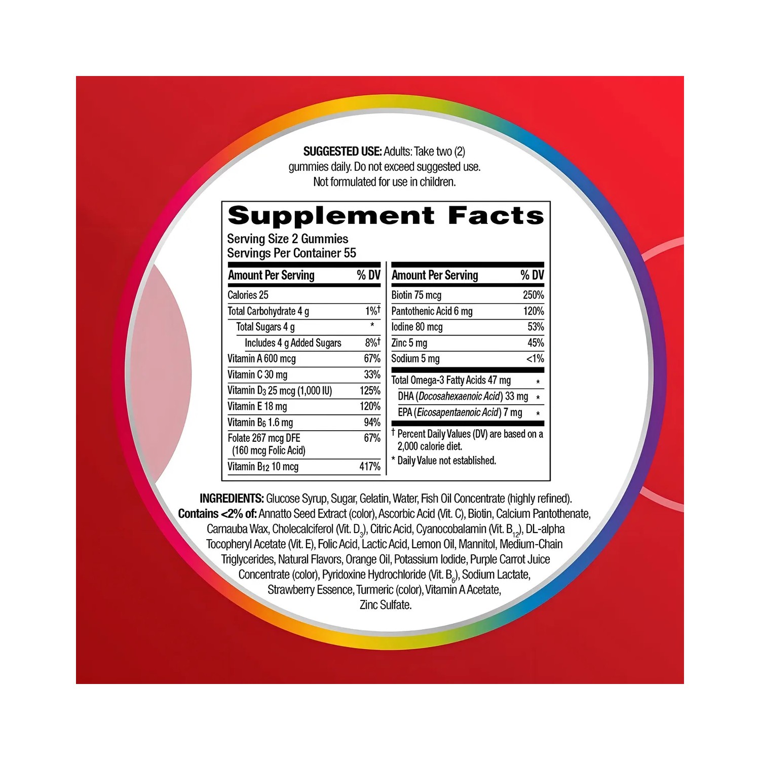 Centrum Multi + Omega 3 Corazón Cerebro Y Ojos 110 Gomitas apoya la ...