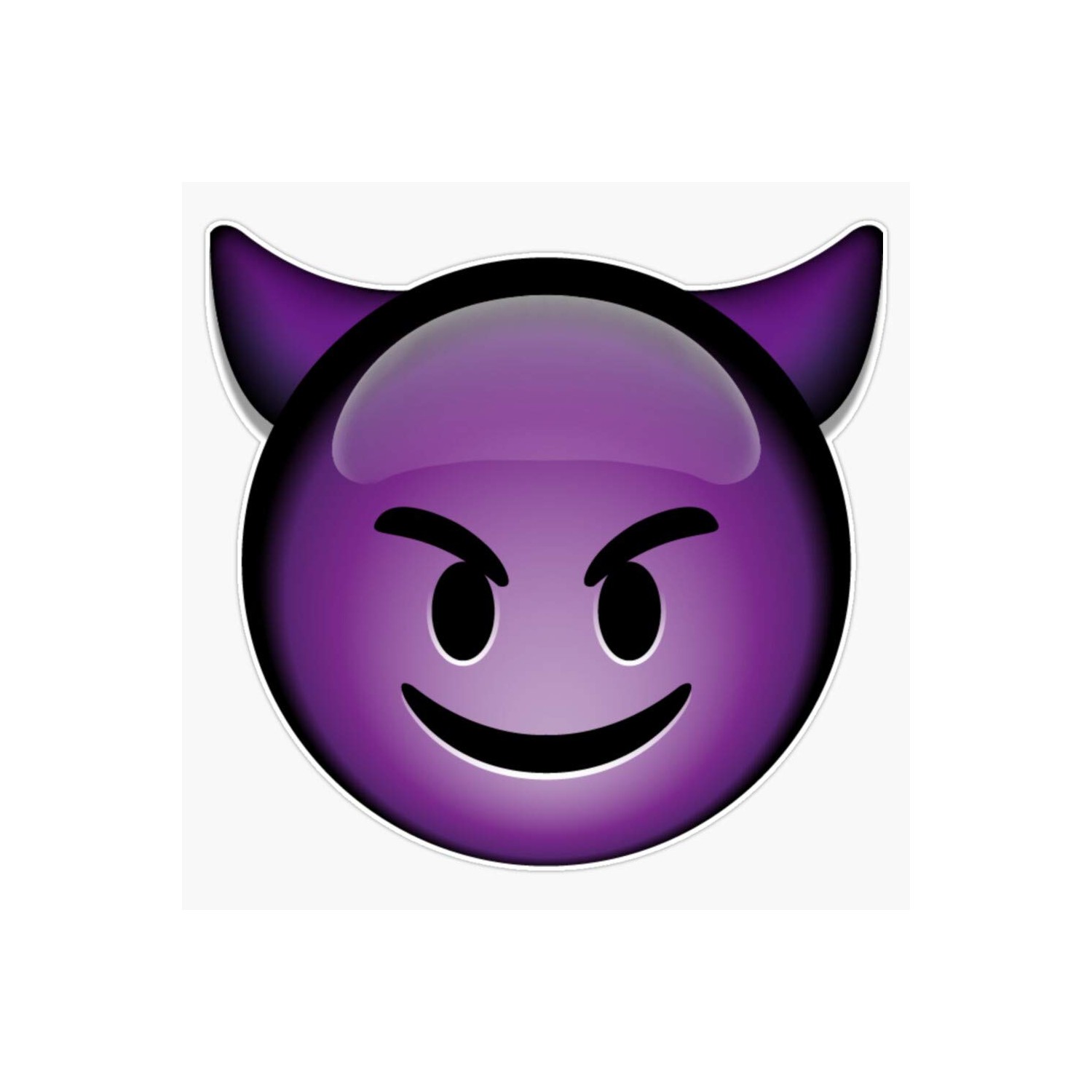 Generic Cute Smiling Purple Devil Emoji Sticker Decal Bumper Sticker 5 ...