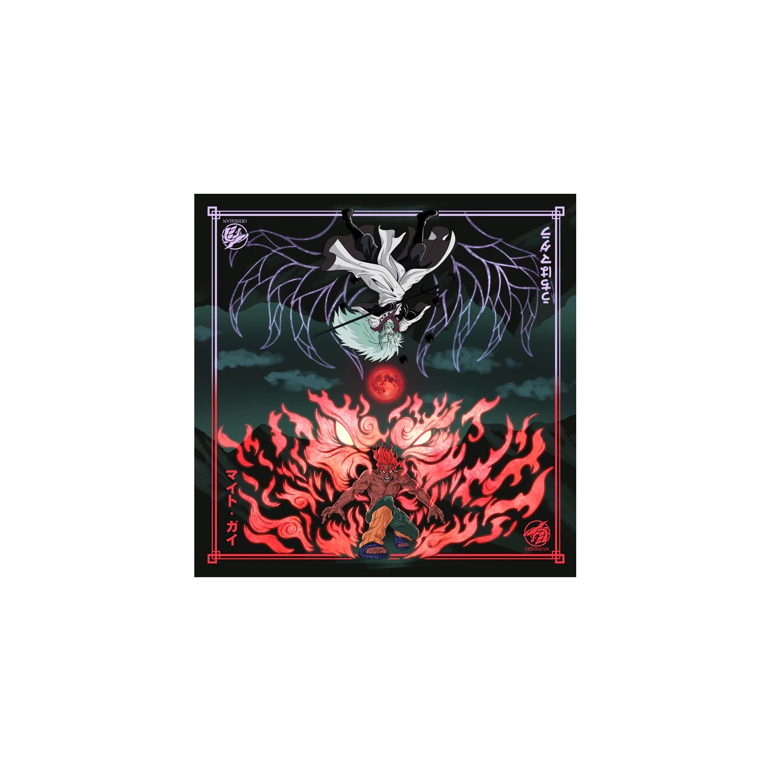 2 Player Cloth TCG Playmat Naruto Might Guy Madara Full Color Stitched ...