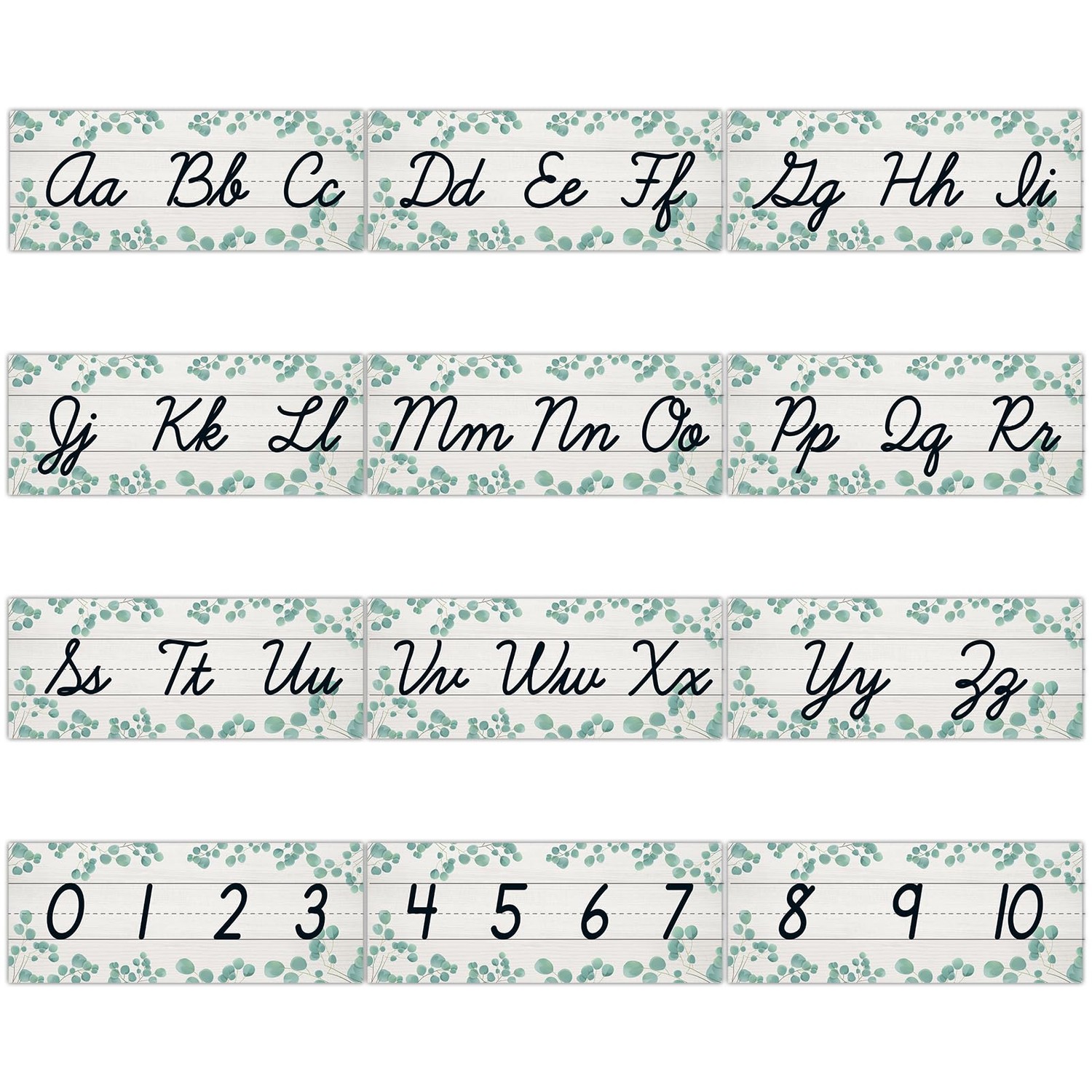 12 Pieces Alphabet Line for Classroom Wall Cursive Alphabet Line ...