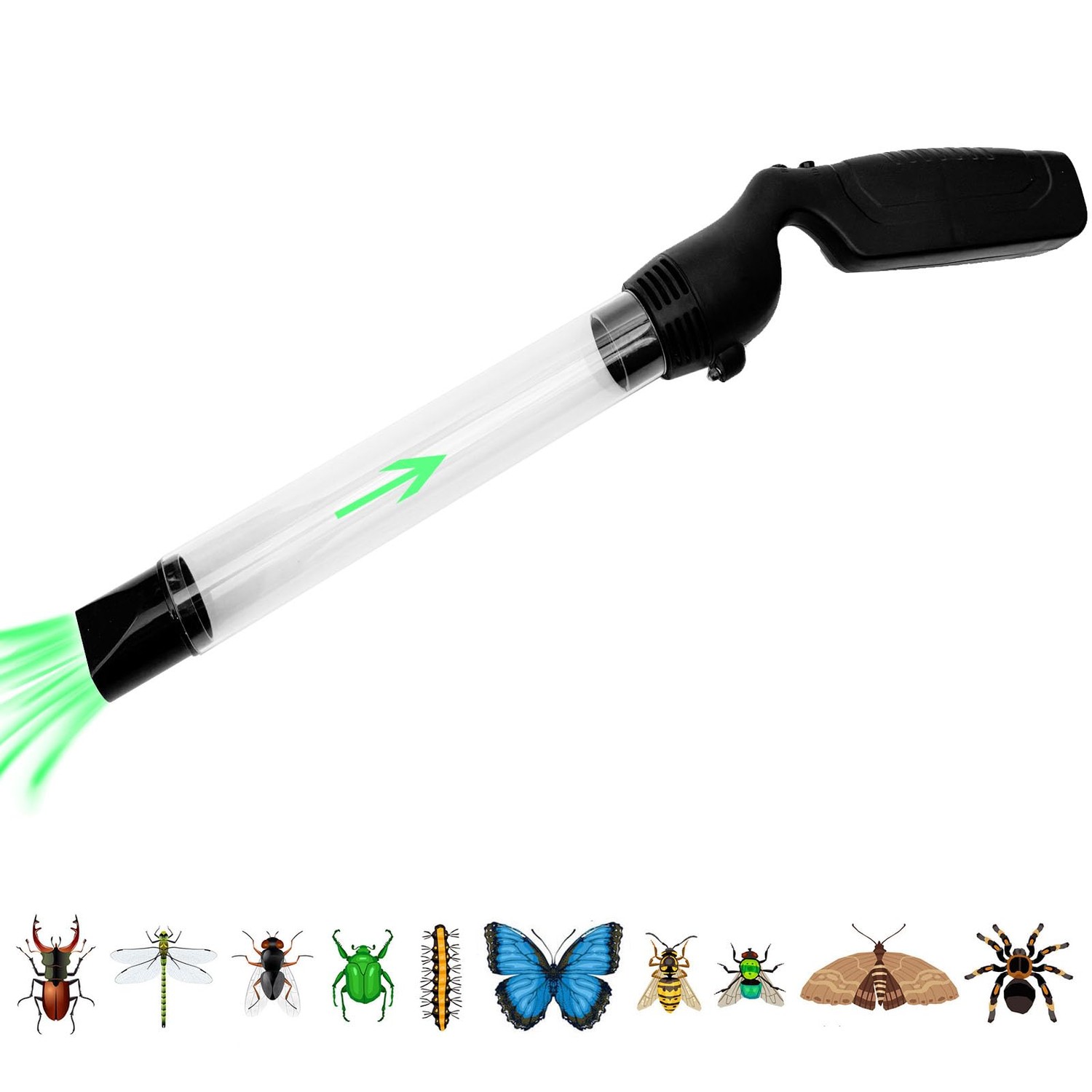 Bug Vacuum Catcher for Adults with Long Nozzle, Battery Powered Sucker ...