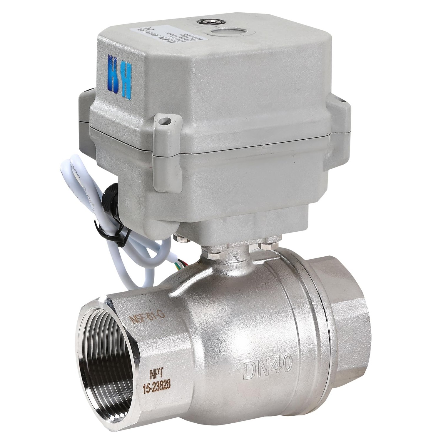 HSH-Flo 2 Way 1-1/2 inch DN40 NPT 12VDC 24VDC 24VAC Stainless Steel 304 ...