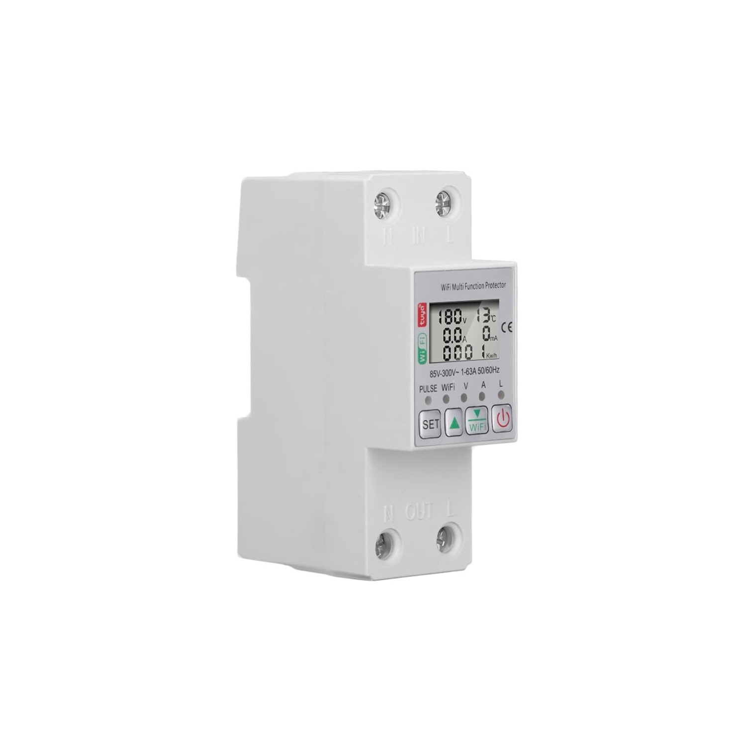 Sonew Mini Circuit Breaker, Smart Power Meter Switch, 2 Pole DIN Rail ...