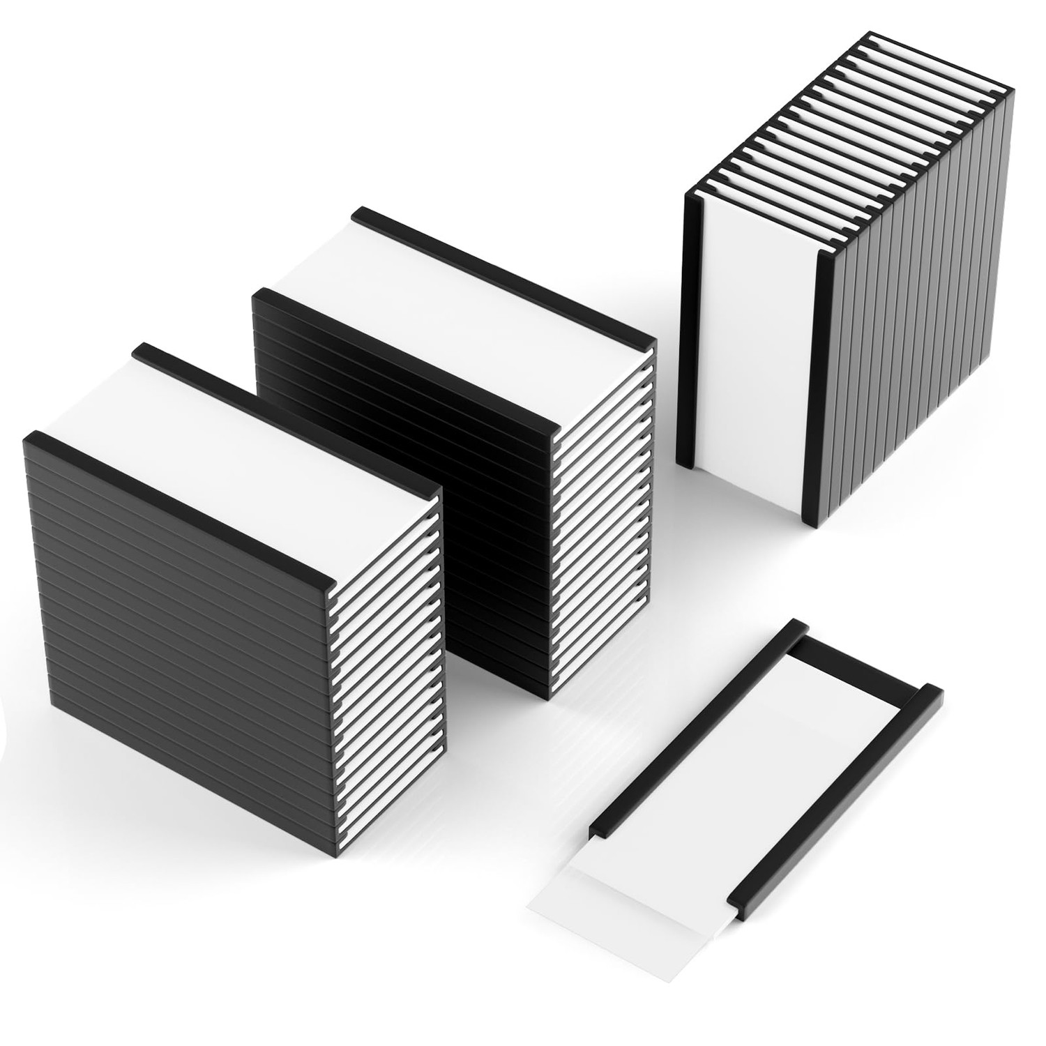 Dealpoli 50 Pack C Channel Magentic Label Holders 1x2 Inch with 100 ...