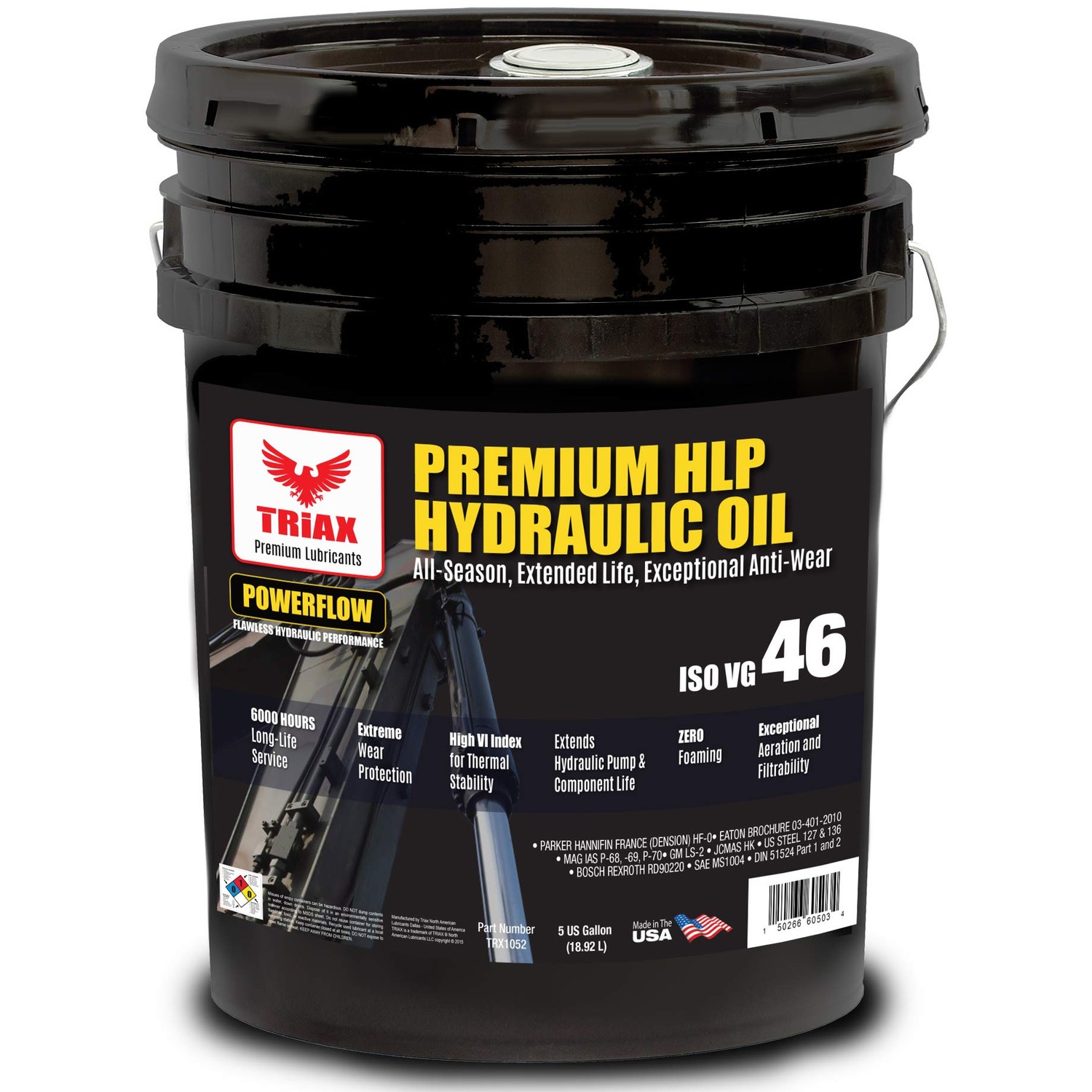 Triax Premium HLP Hydraulic Oil 46 Powerflow, 6000 Hour Extended Life ...