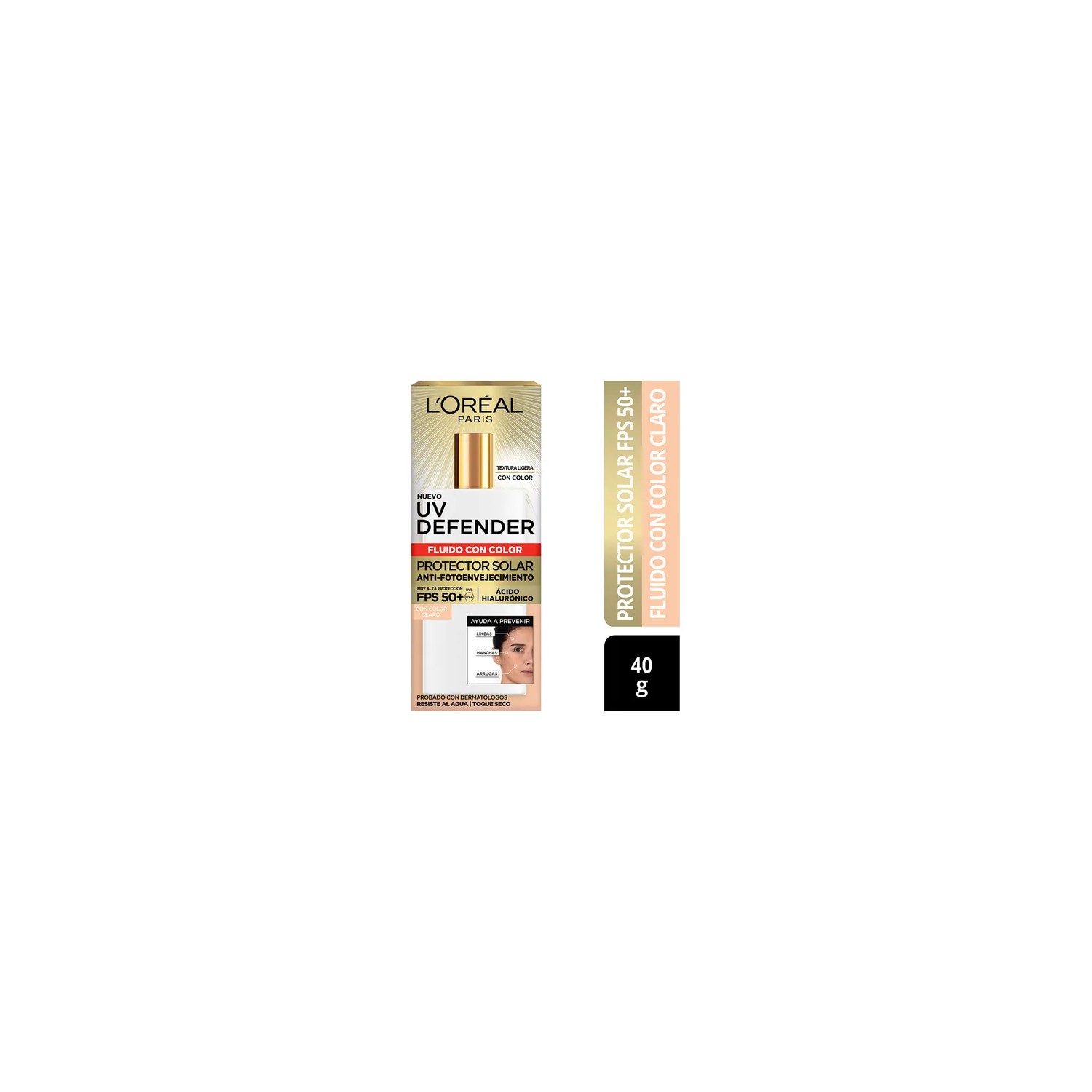 Protector Solar L'oréal Paris Uv Defender Fluído Fps50 Tono Claro ...