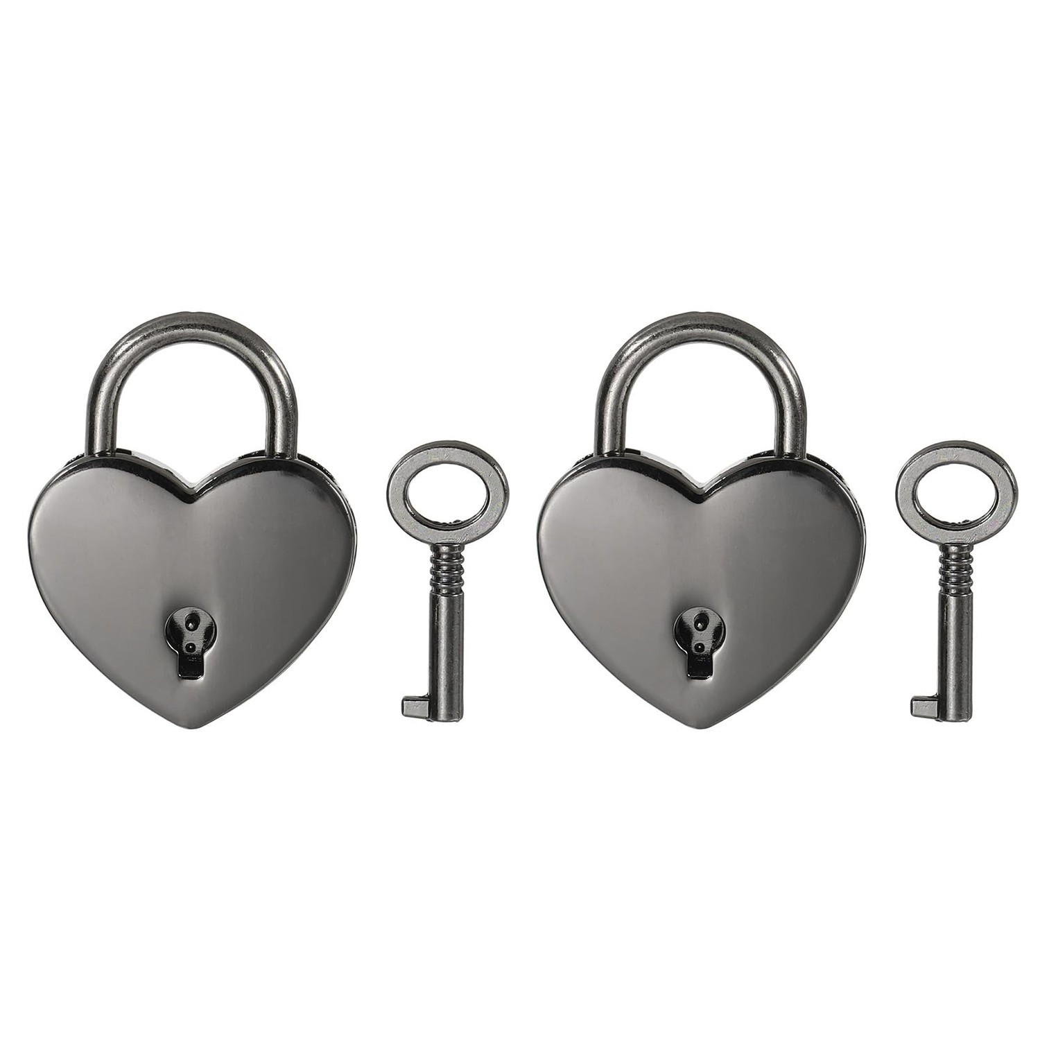 PATIKIL 1.5 Inch Love Locks Heart Padlock with Key Set, 2 Set Single ...