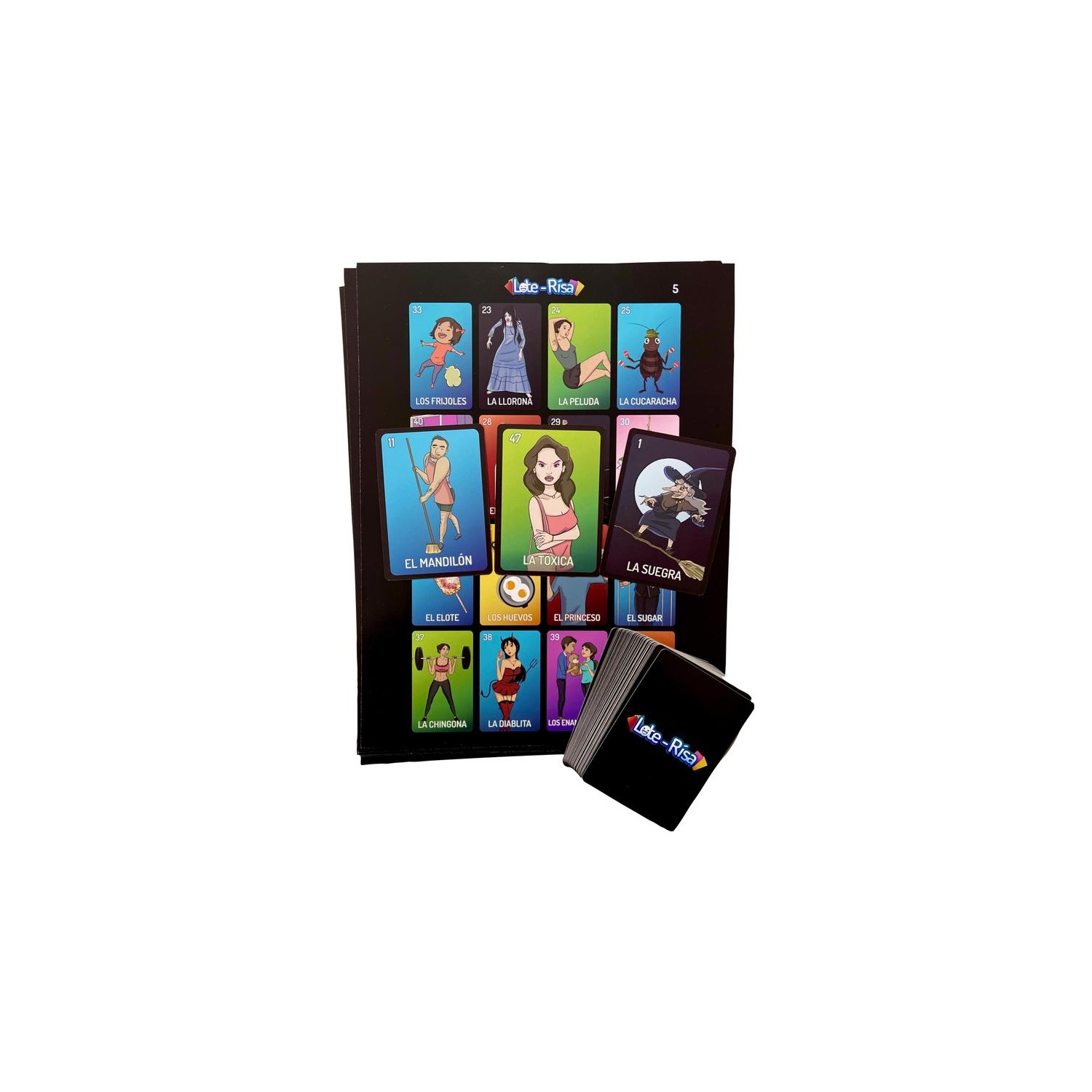 Juego de Lote-Rísa - Loteria Game with 10 Boards and a Deck with 54 ...