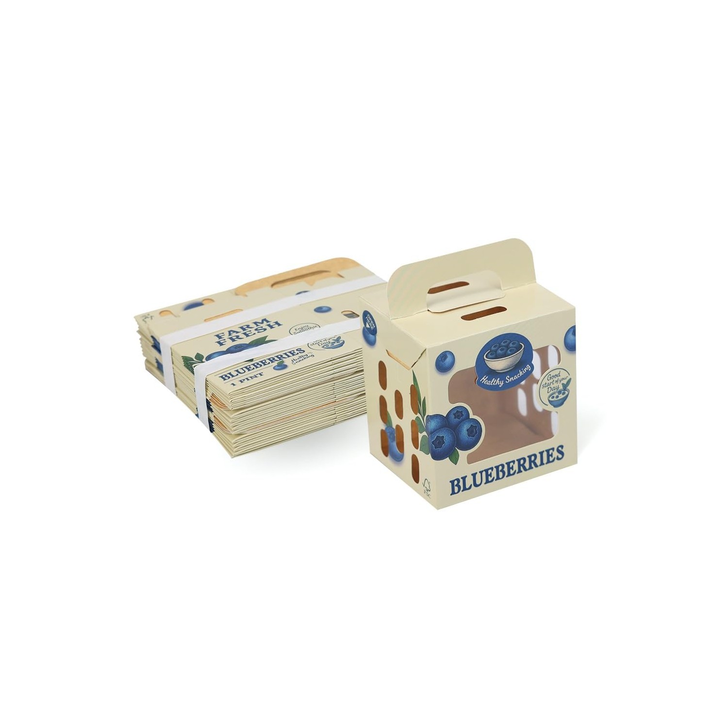 Aosric 1 Pint Paper Berry Baskets – Food-Grade Produce Containers for ...