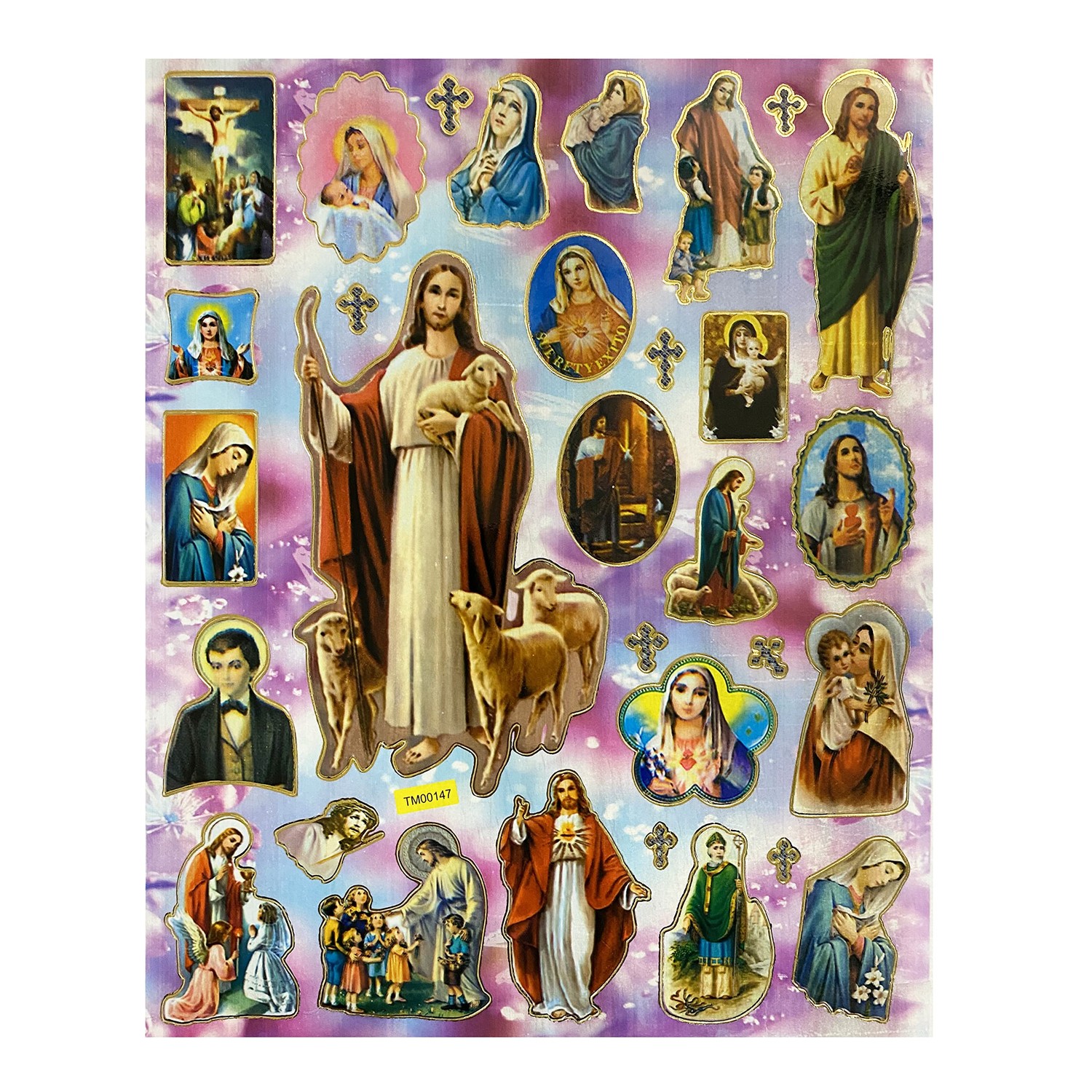 23 Pcs Catholic Religious Stickers St Jude Patrick Jesus Virgin Mary ...