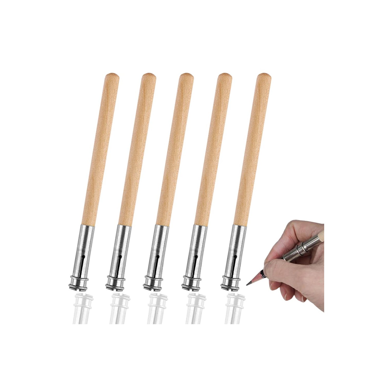 Pencil Extension Holder, Pencil Holder, Set of 5, One Head Pencil ...