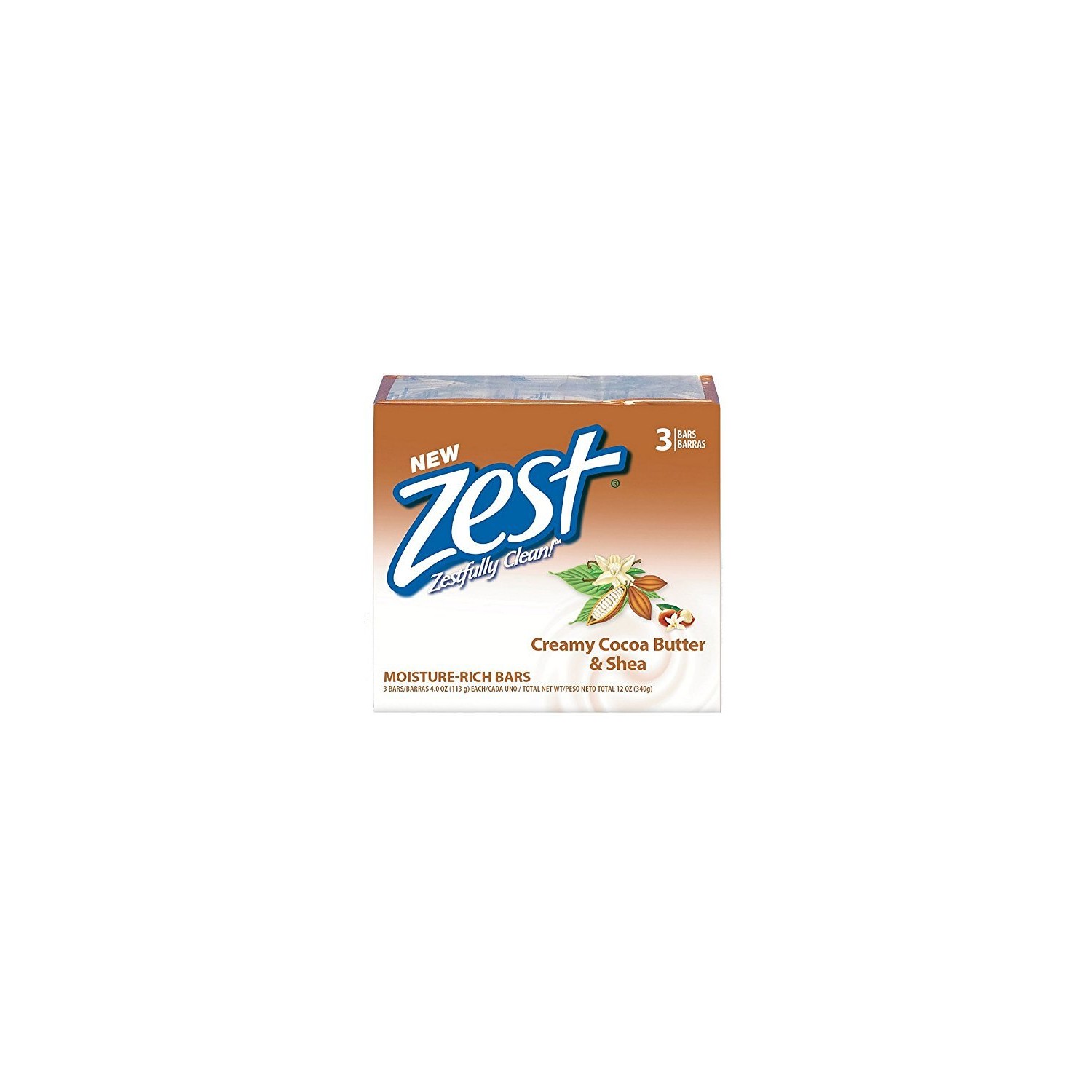 Zest Bath Bars, Cocoa Butter & Shea, 4 oz bars, 3 ea (Pack of 12 ...