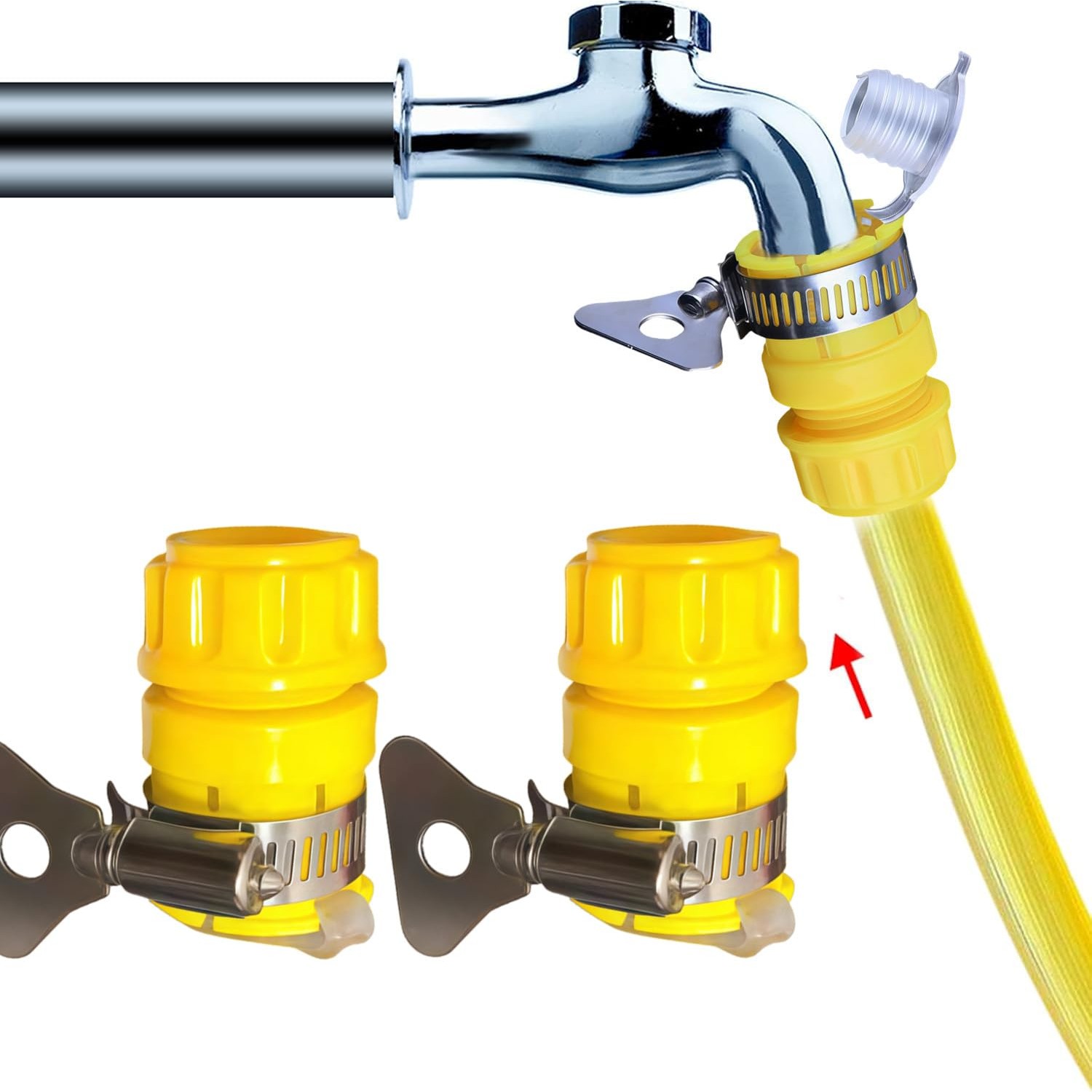 Universal Tap Connector Adapter 2 Pack Indoor Kitchen Round Mixer Tap ...