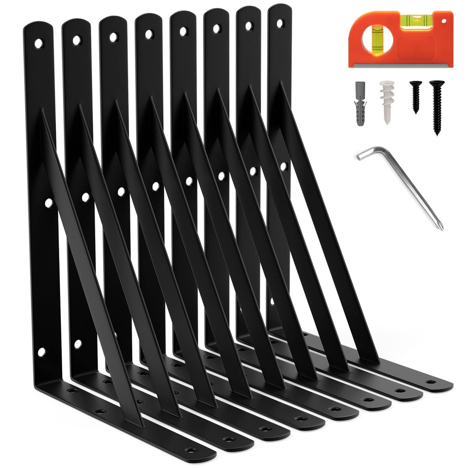 LEOPO 11 Inch Shelf Brackets & Supports, Large Wall Brackets for Garage ...