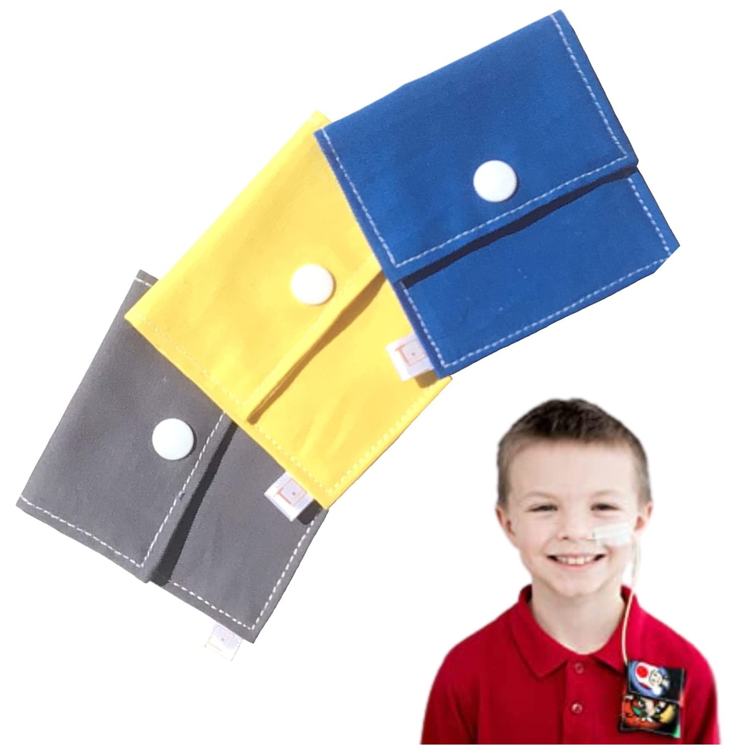 Tubie Pockets Feeding Tube NG NJ Securement Pouch Movable Reusable Set ...